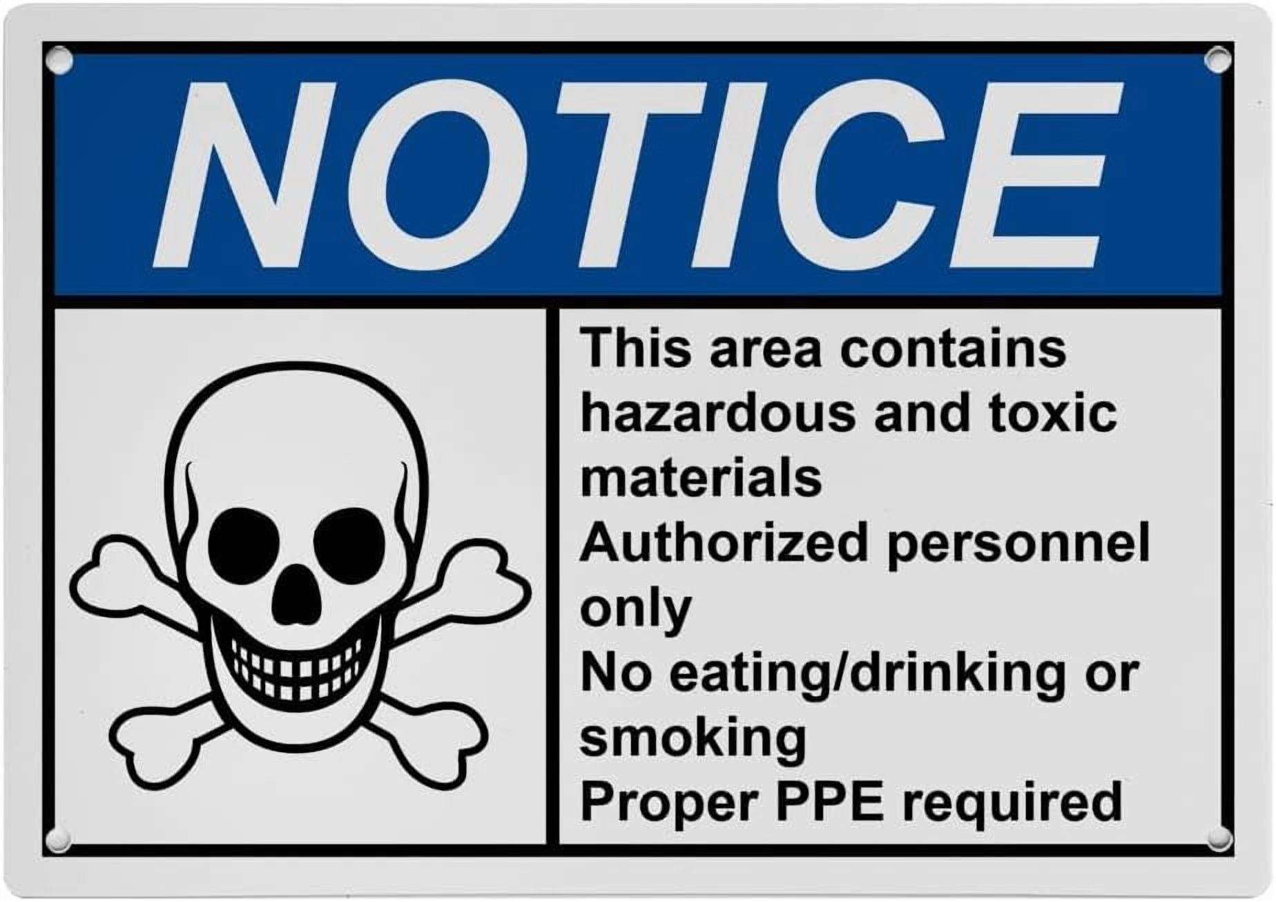Industrial ANSI Horizontal Hazardous Material Warning Sign - 8"x12 ...