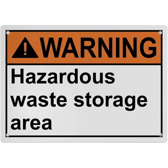 Industrial ANSI Horizontal Hazardous Material Warning Sign - 8"x12 ...