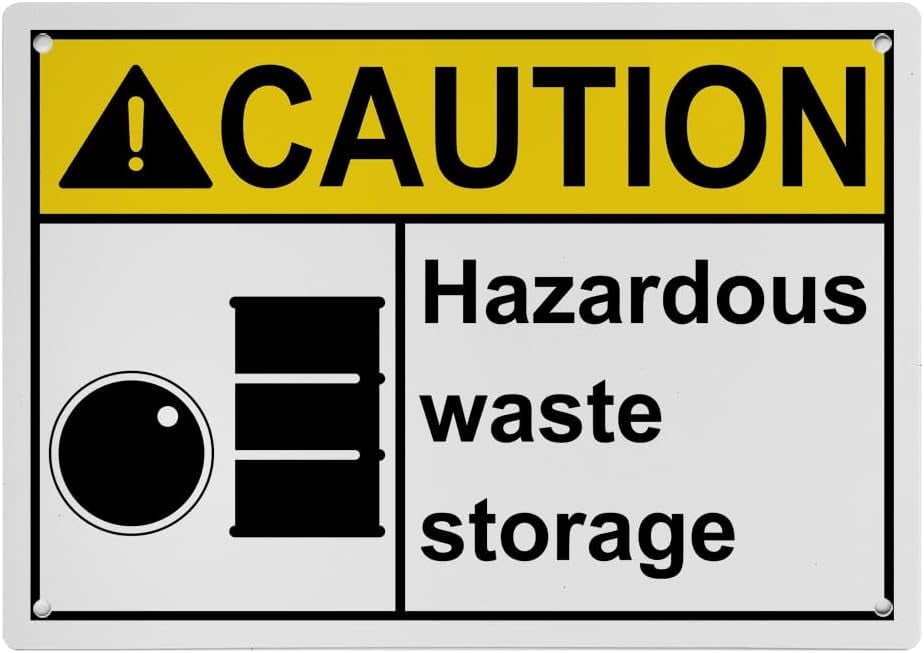Industrial ANSI Horizontal Hazardous Material Warning Sign - 8"x12 ...