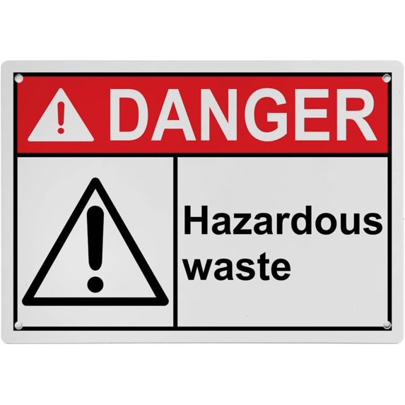 Industrial ANSI Horizontal Hazardous Material Warning Sign - 8"x12 ...