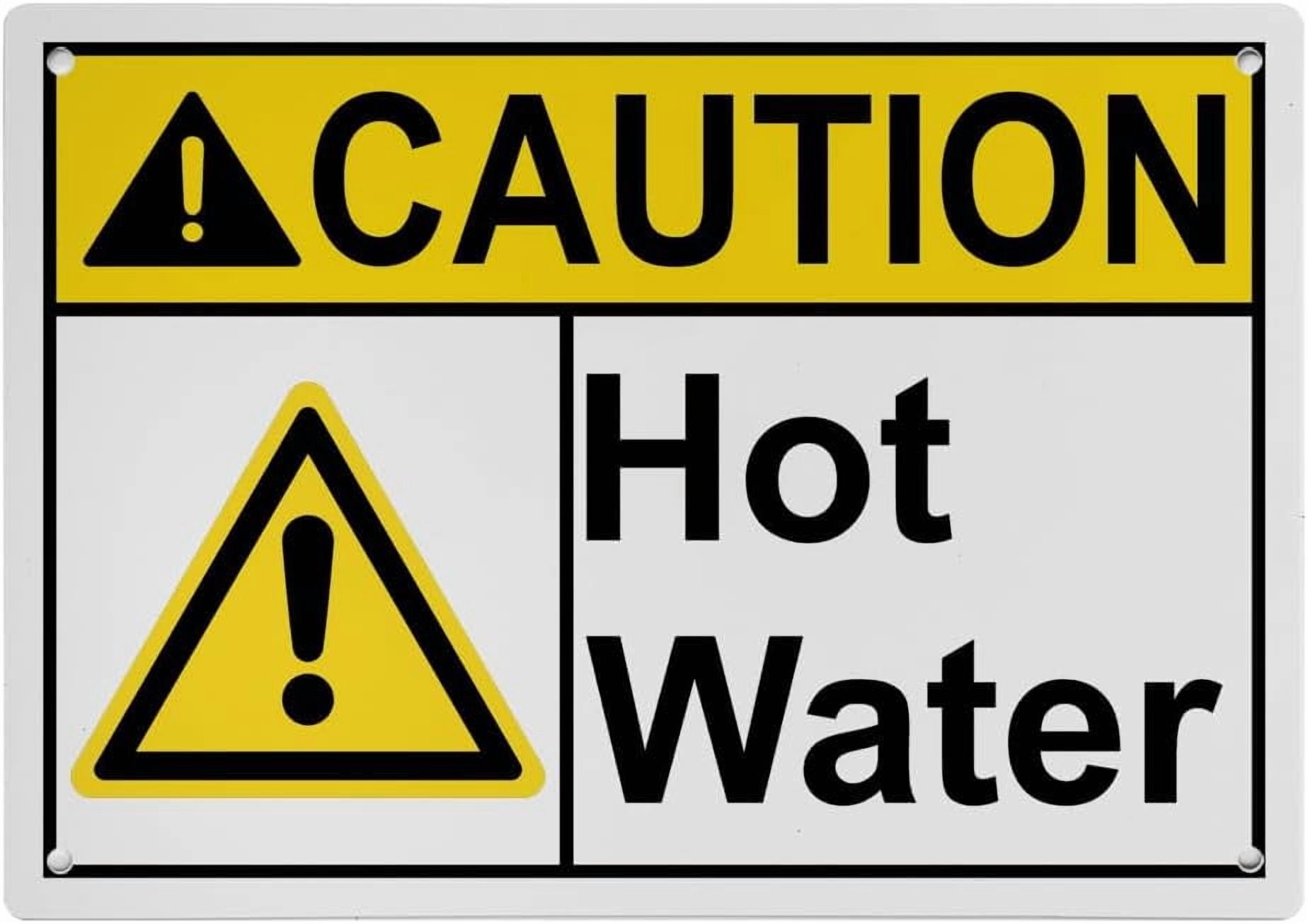 Industrial ANSI Horizontal Hot Burn Warning Sign - 8"x12" Weatherproof ...