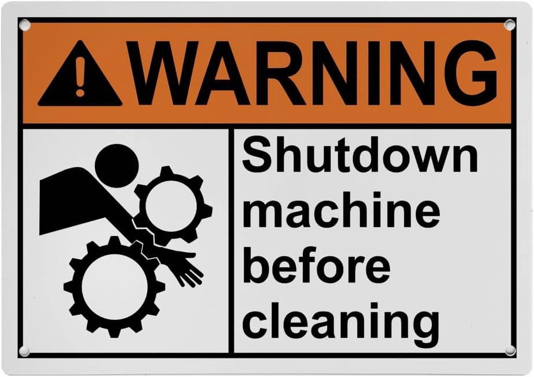 Industrial ANSI Horizontal Machine Safety Sign - 8"x12" Weatherproof UV ...