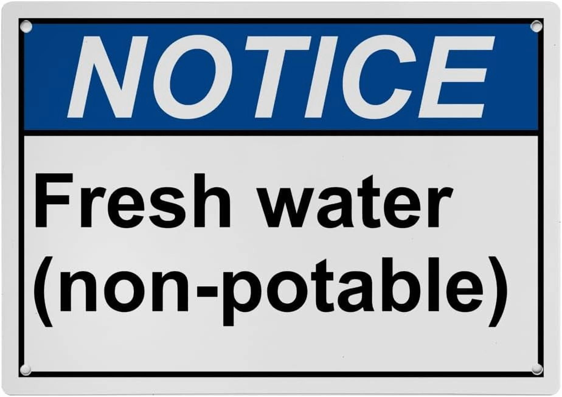 Industrial ANSI Horizontal Potable Non-Potable Water Warning Sign - 8 ...