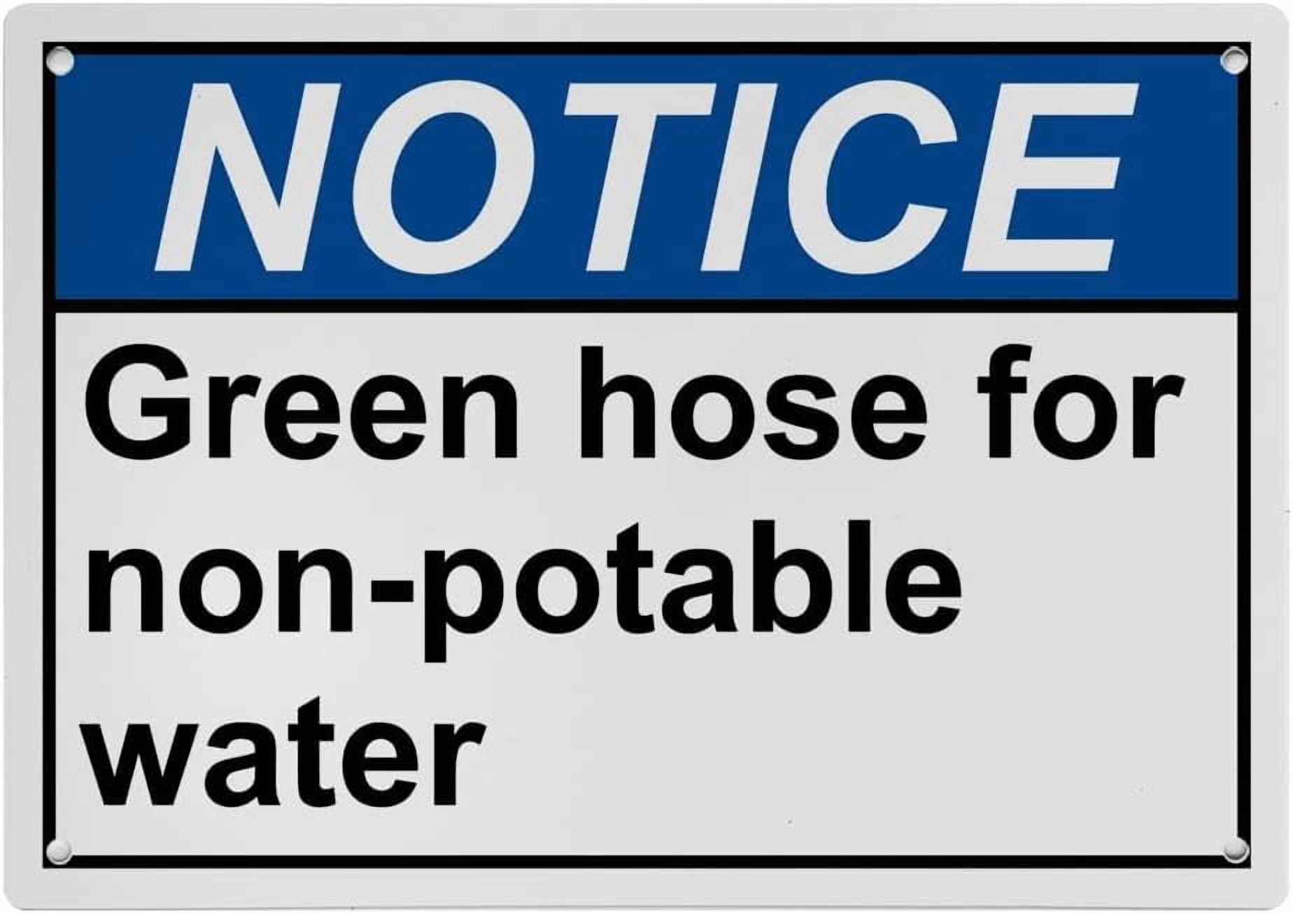 Industrial ANSI Horizontal Potable Non-Potable Water Warning Sign - 8 ...