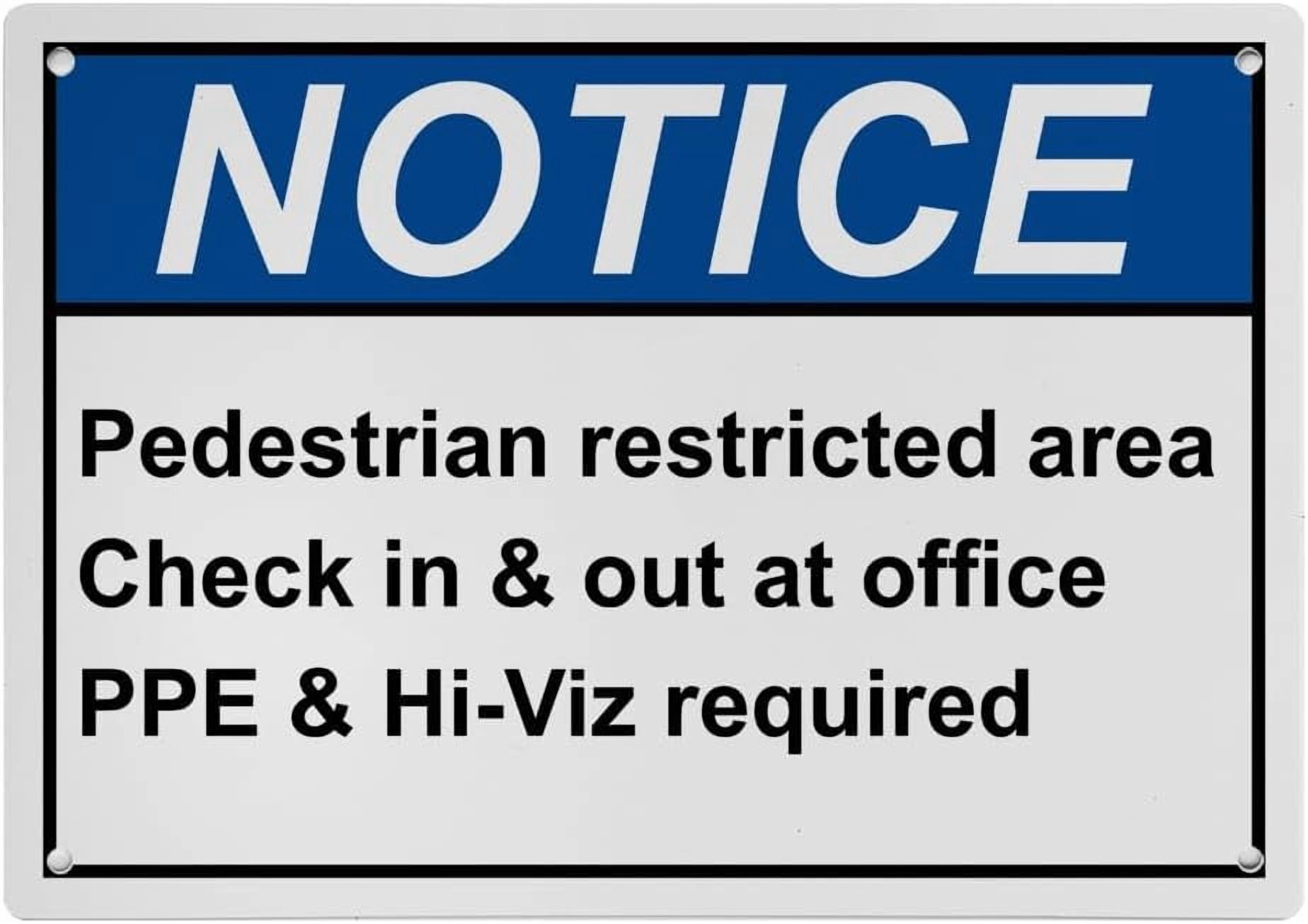 Industrial ANSI PPE High Visibility Sign - 8"x12" Weatherproof Plastic ...