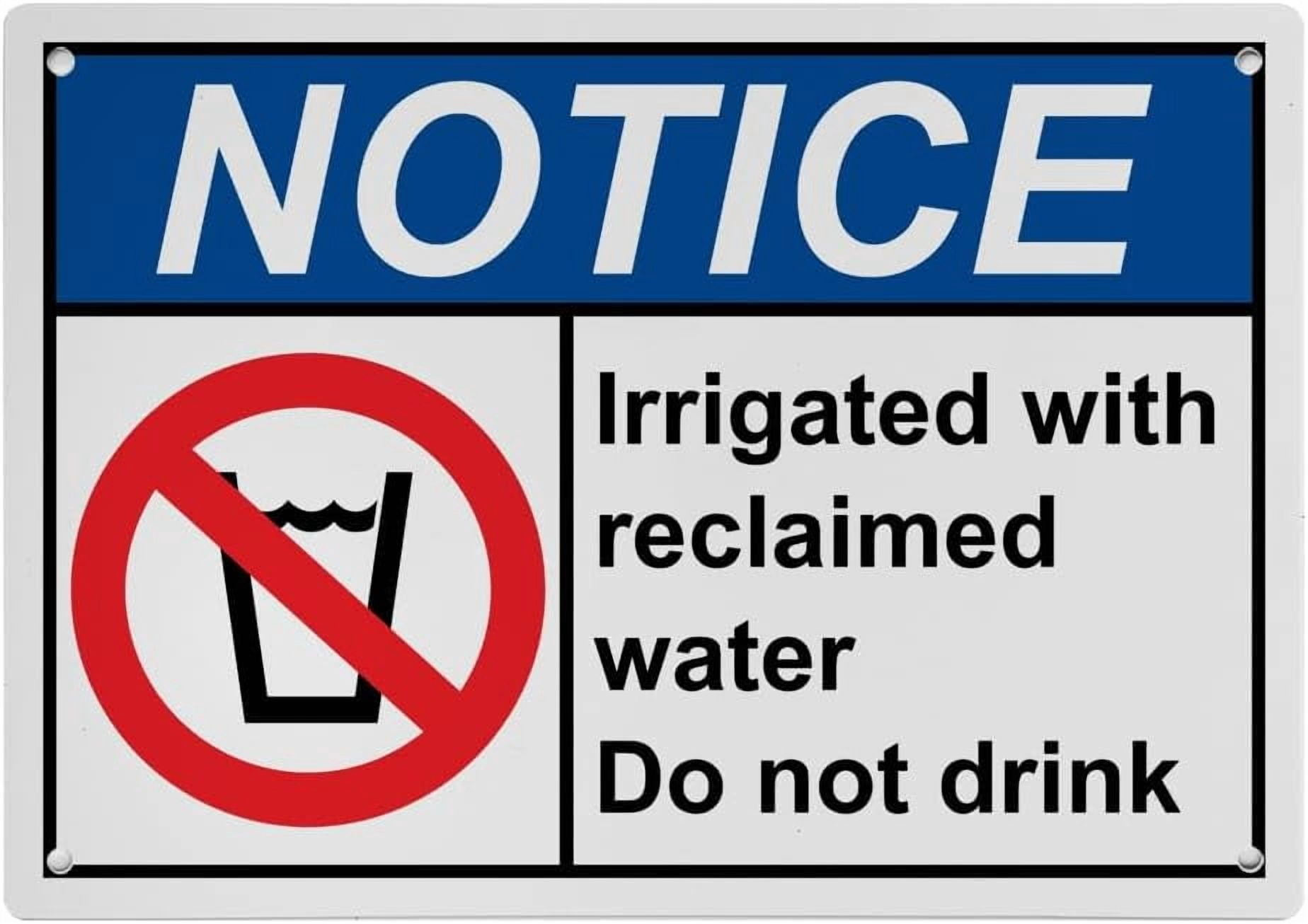 Industrial ANSI Recycled Water Warning Sign - 8"x12" Weatherproof, UV ...