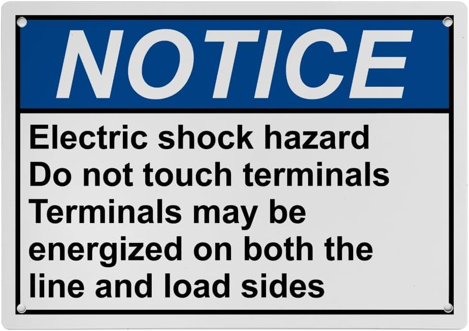 Industrial ANSI Shock Hazard Sign - 8"x12" Weatherproof, Plastic UV ...