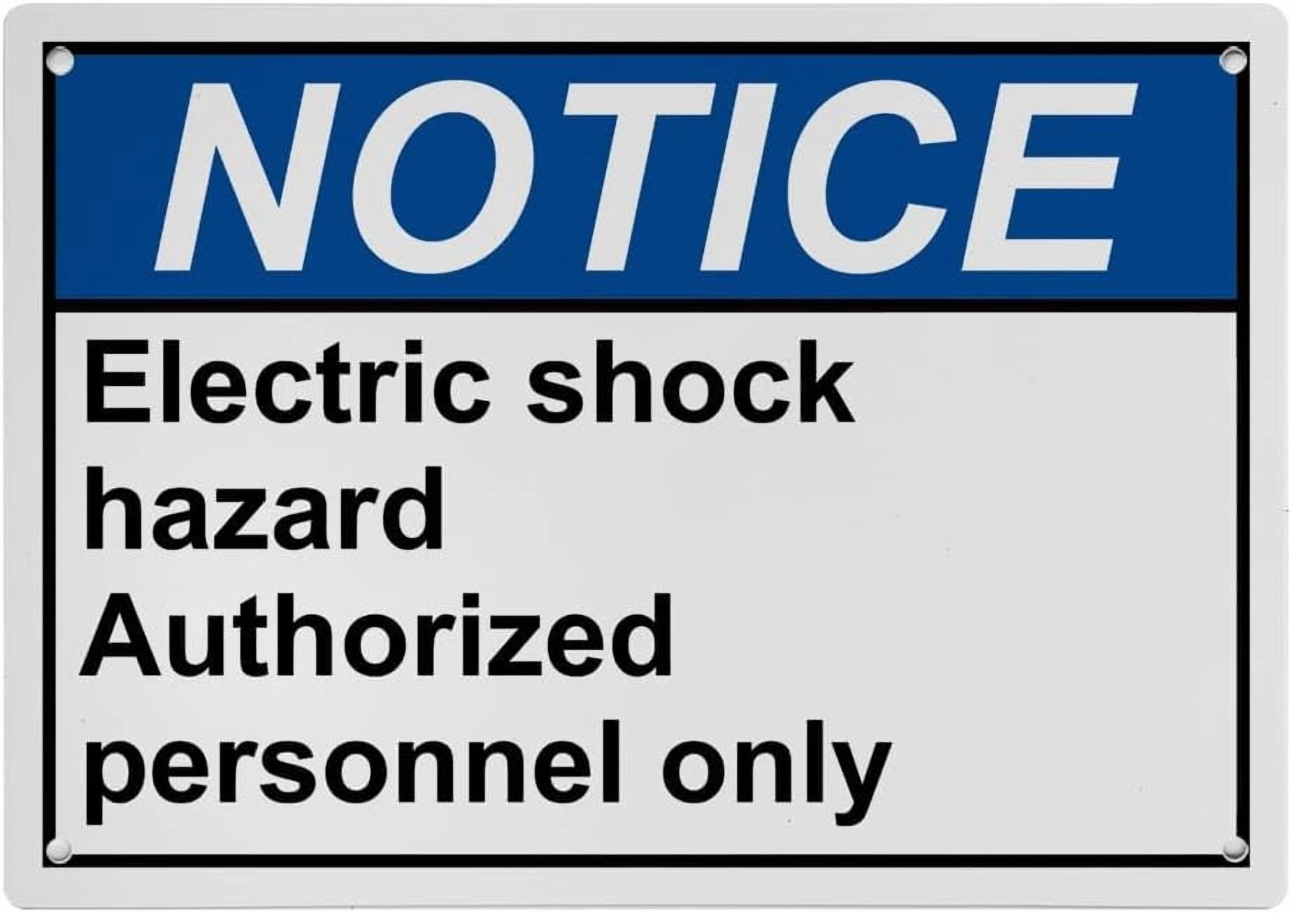 Industrial ANSI Shock Hazard Sign - 8"x12" Weatherproof, UV Resistant ...