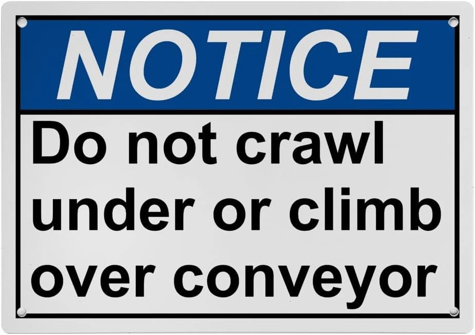 Industrial ANSI Tip Hazard No Climb Warning Sign - 8"x12" Weatherproof ...