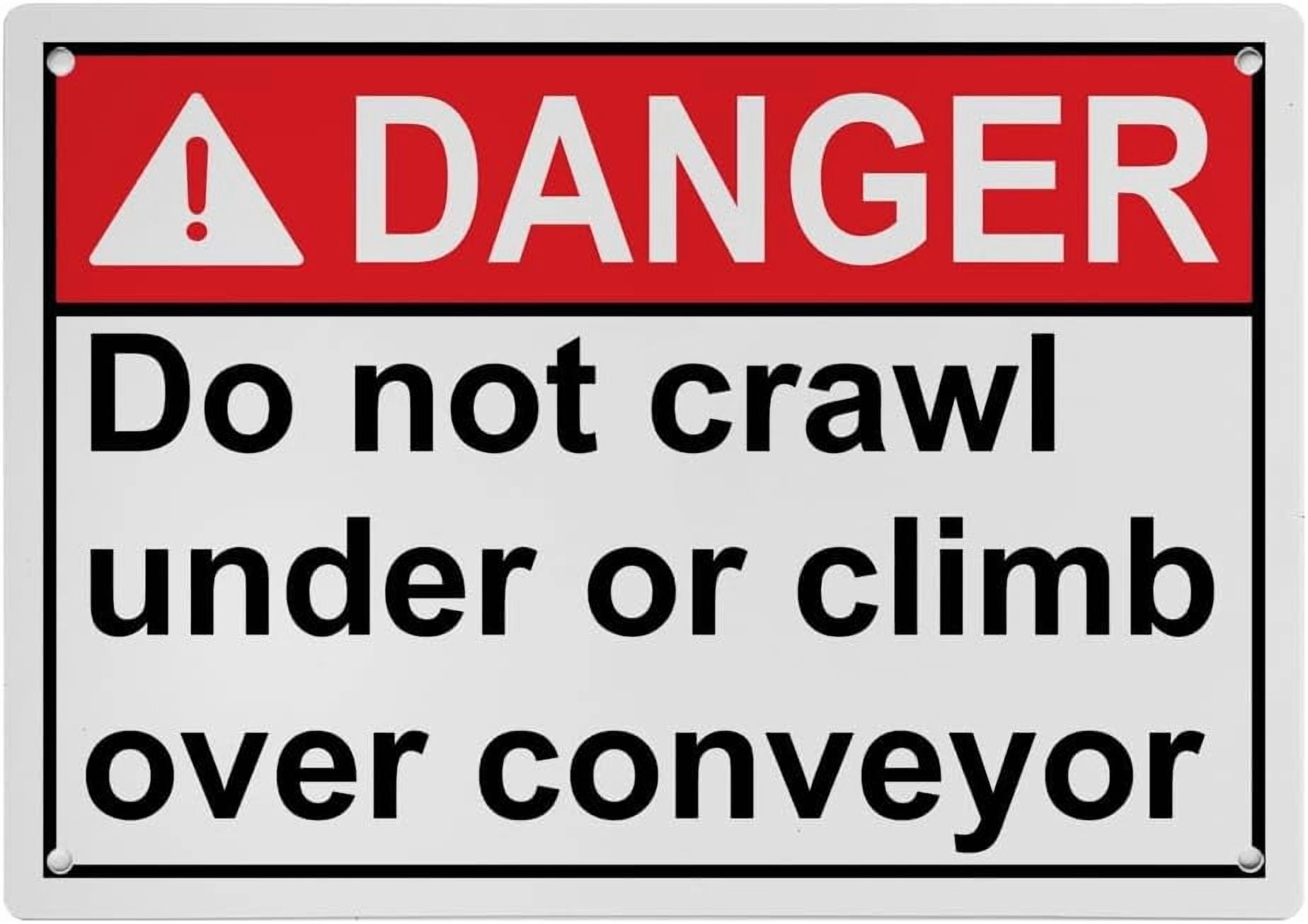 Industrial ANSI Tip Hazard No Climb Warning Sign - 8"x12" Weatherproof ...