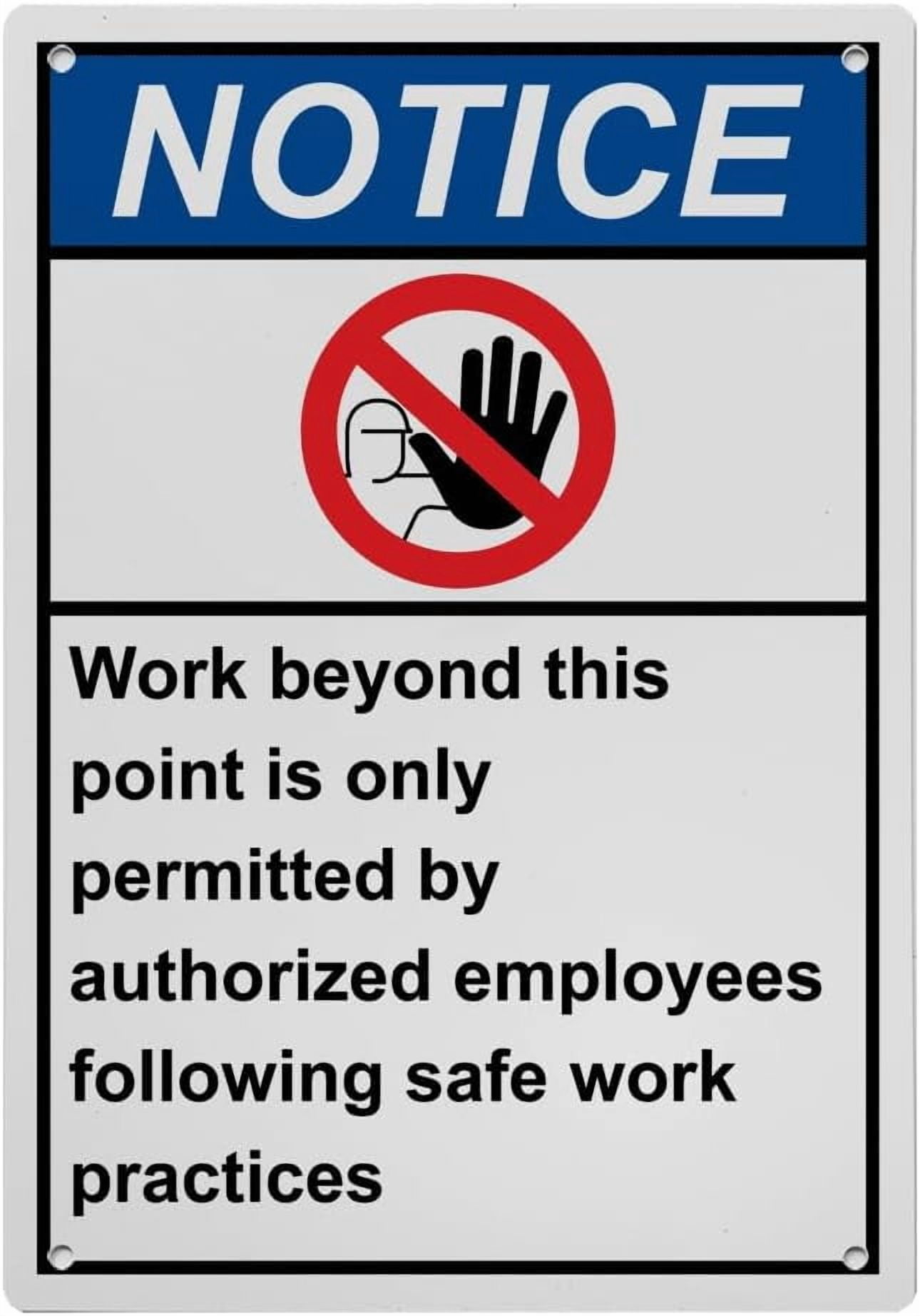 Industrial ANSI Vertical Authorized Personnel Only Sign - 8"x12 ...