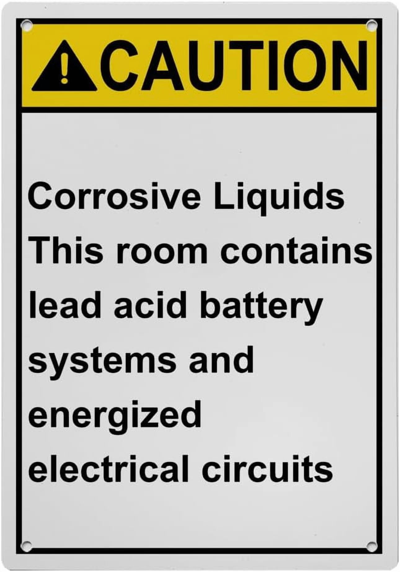 Industrial ANSI Vertical Battery Sign - 8"x12" Weatherproof, UV ...