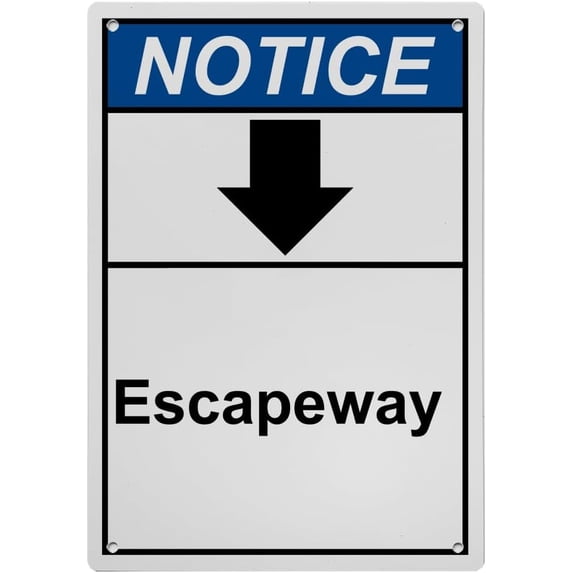 Industrial ANSI Vertical Directional Sign - 8"x12" Weatherproof, UV ...
