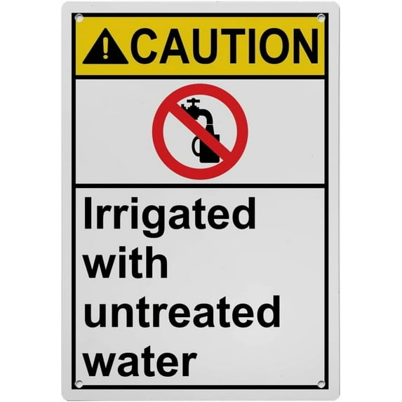Industrial ANSI Vertical Drinking Water Warning Sign - 8"x12 ...