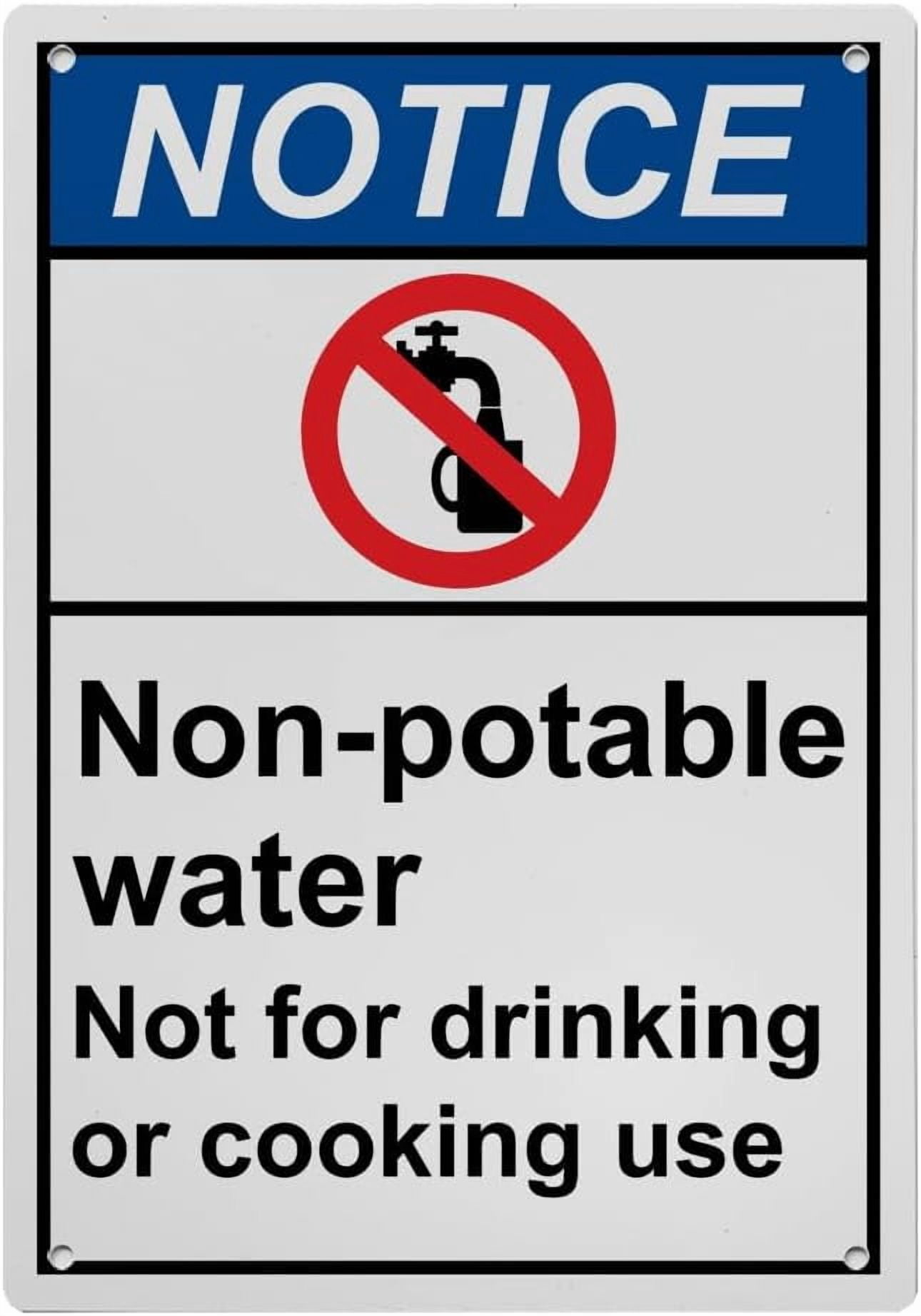 Industrial ANSI Vertical Drinking Water Warning Sign - 8"x12 ...