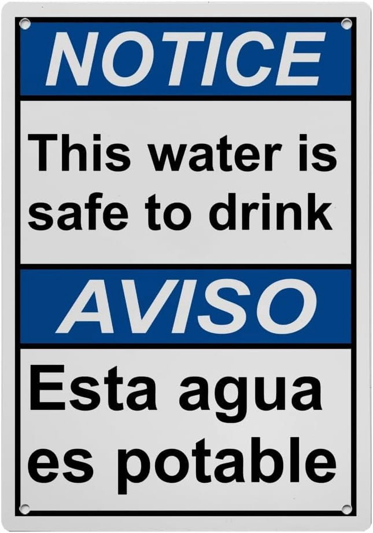 Industrial ANSI Vertical Drinking Water Warning Sign - 8"x12 ...