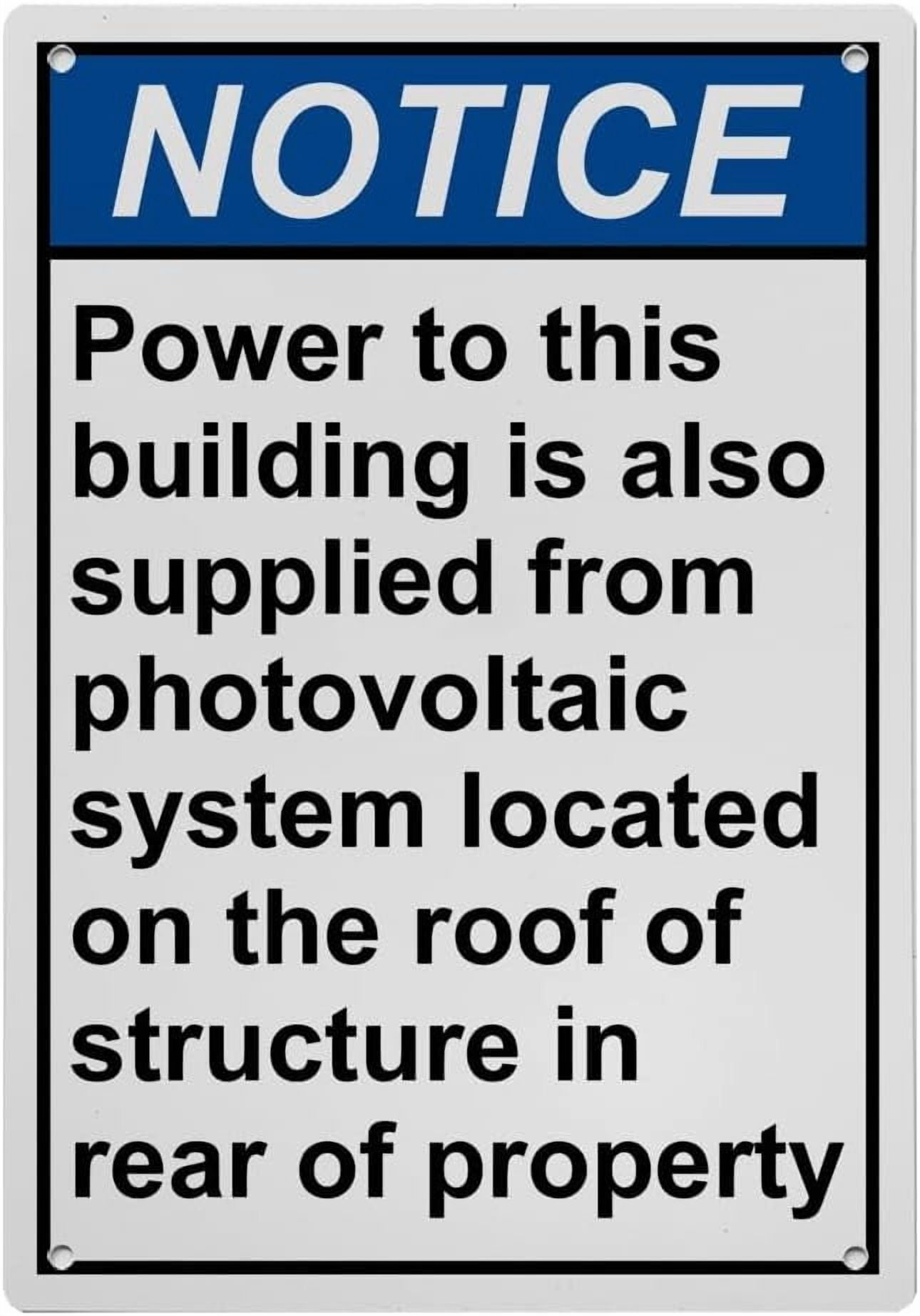 Industrial ANSI Vertical Electrical Alternative Energy Warning Sign ...