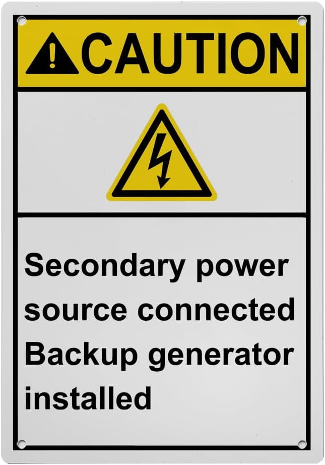 Industrial ANSI Vertical Electrical Alternative Energy Warning Sign - 8 ...
