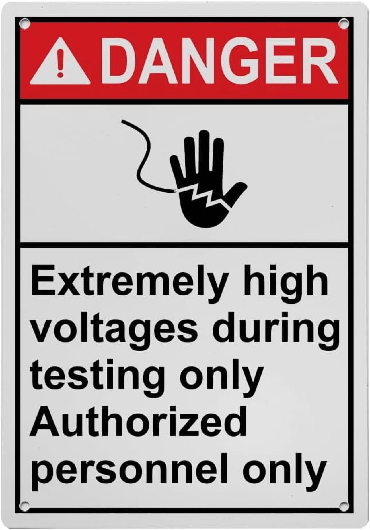 Industrial ANSI Vertical Electrical High Voltage Warning Sign - 8"x12 ...
