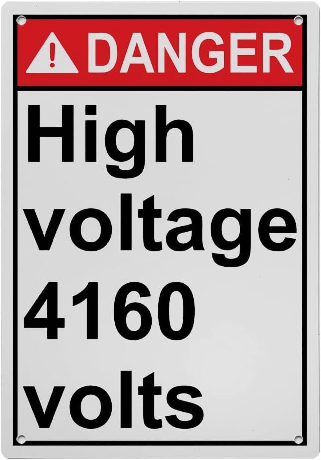 Industrial ANSI Vertical Electrical High Voltage Warning Sign - 8"x12 ...