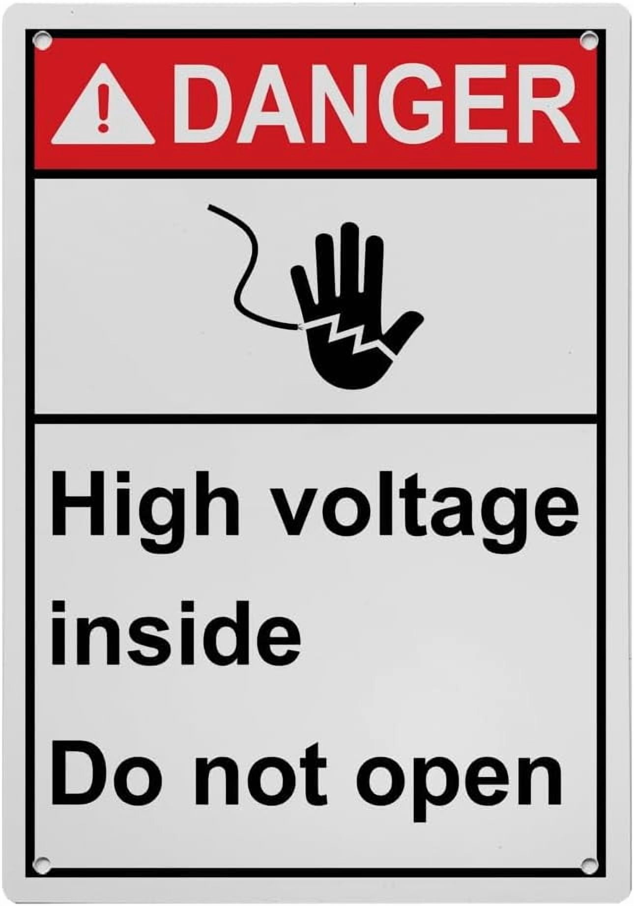 Industrial ANSI Vertical Electrical High Voltage Warning Sign - 8"x12 ...