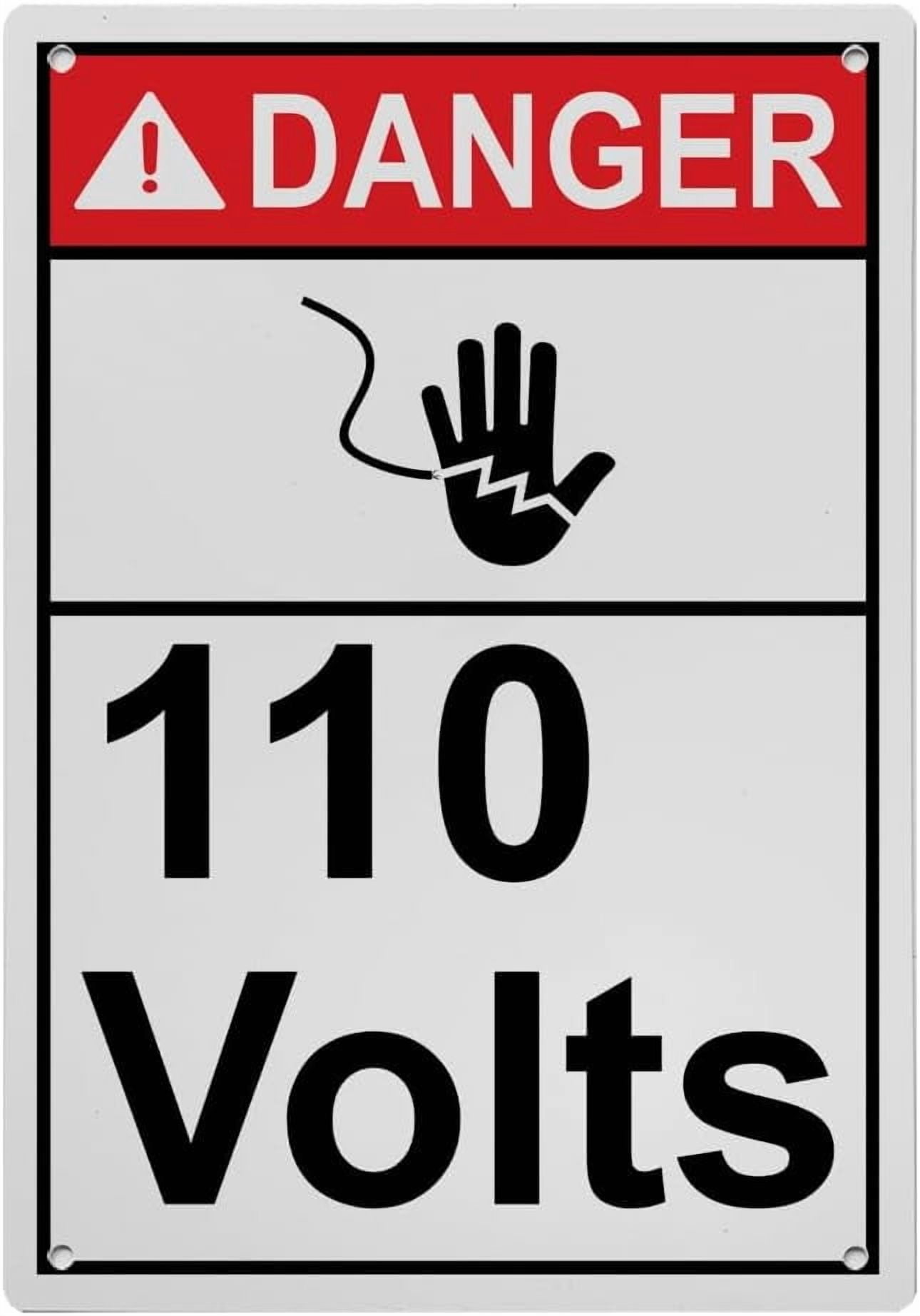 Industrial ANSI Vertical Electrical Voltage Warning Sign - 8"x12 ...