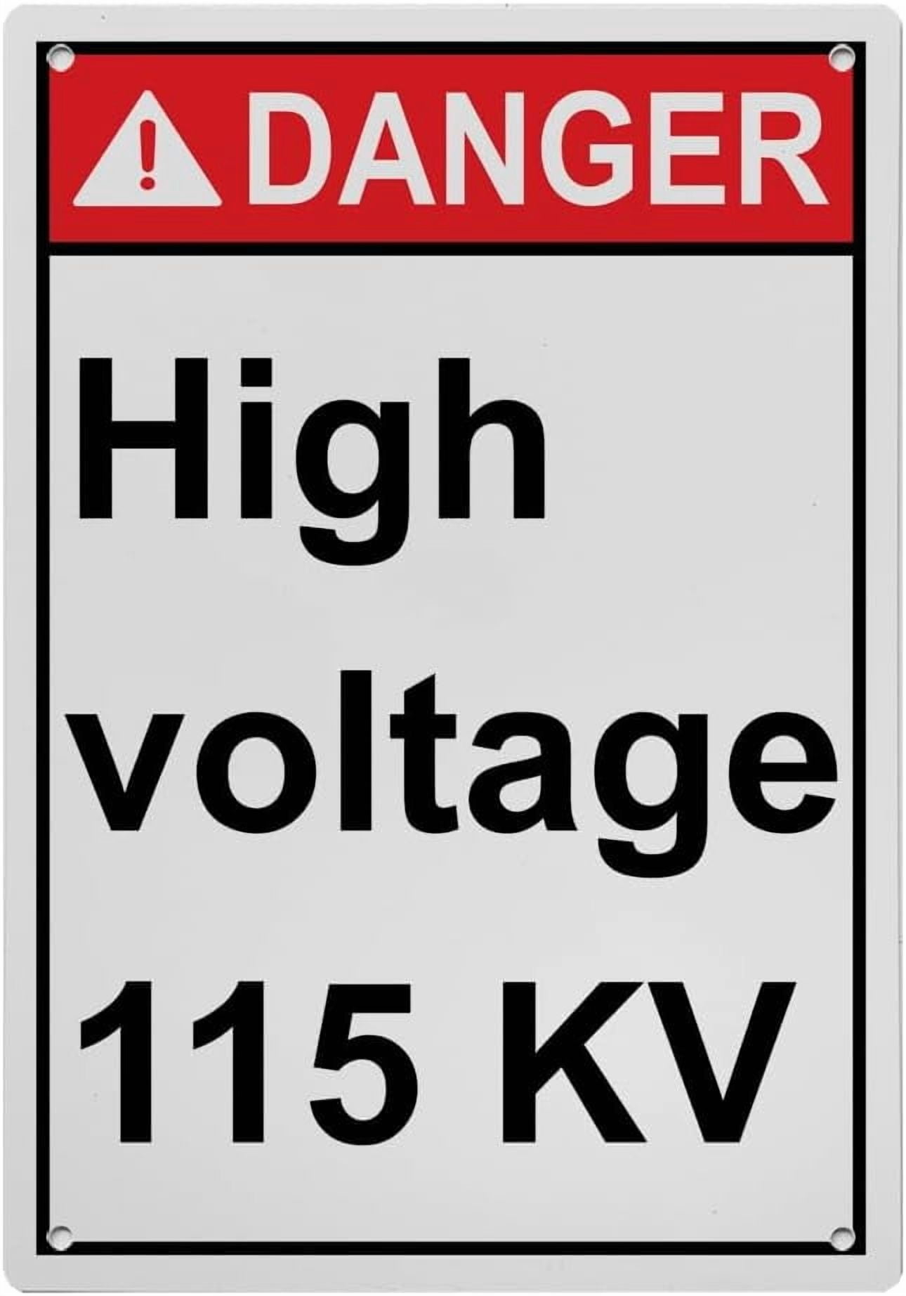 Industrial ANSI Vertical Electrical Voltage Warning Sign - 8"x12 ...