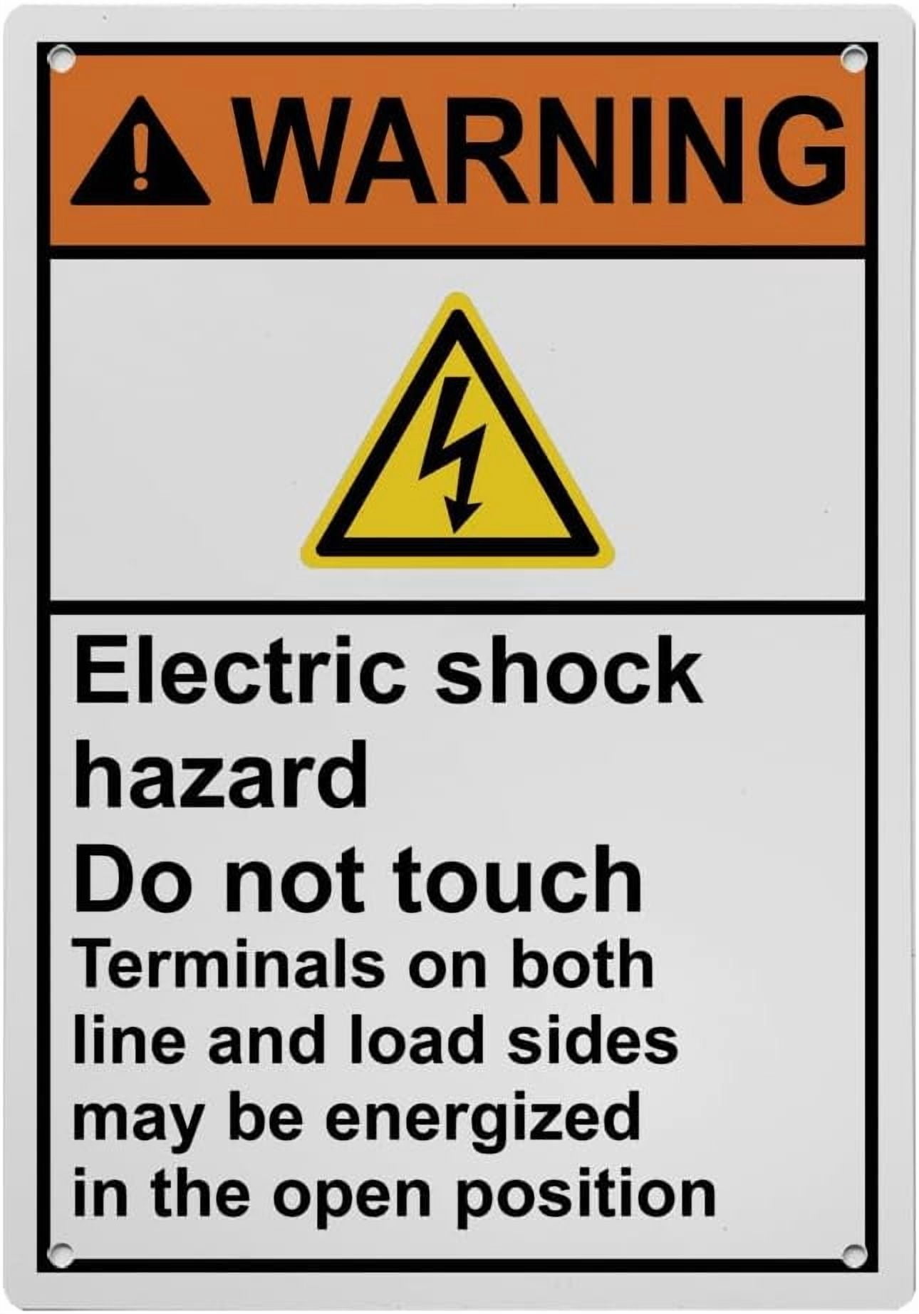 Industrial ANSI Vertical Electrical Warning Sign - 8"x12" Weatherproof ...