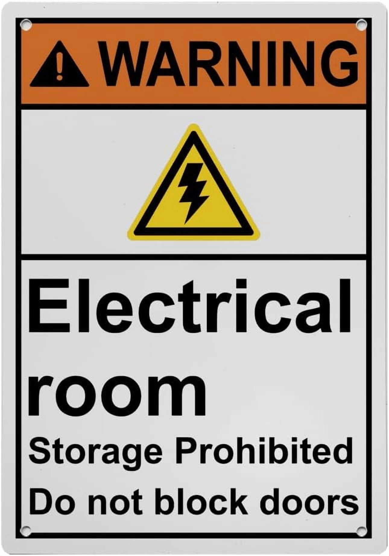 Industrial ANSI Vertical Electrical Warning Sign - 8"x12" Weatherproof ...