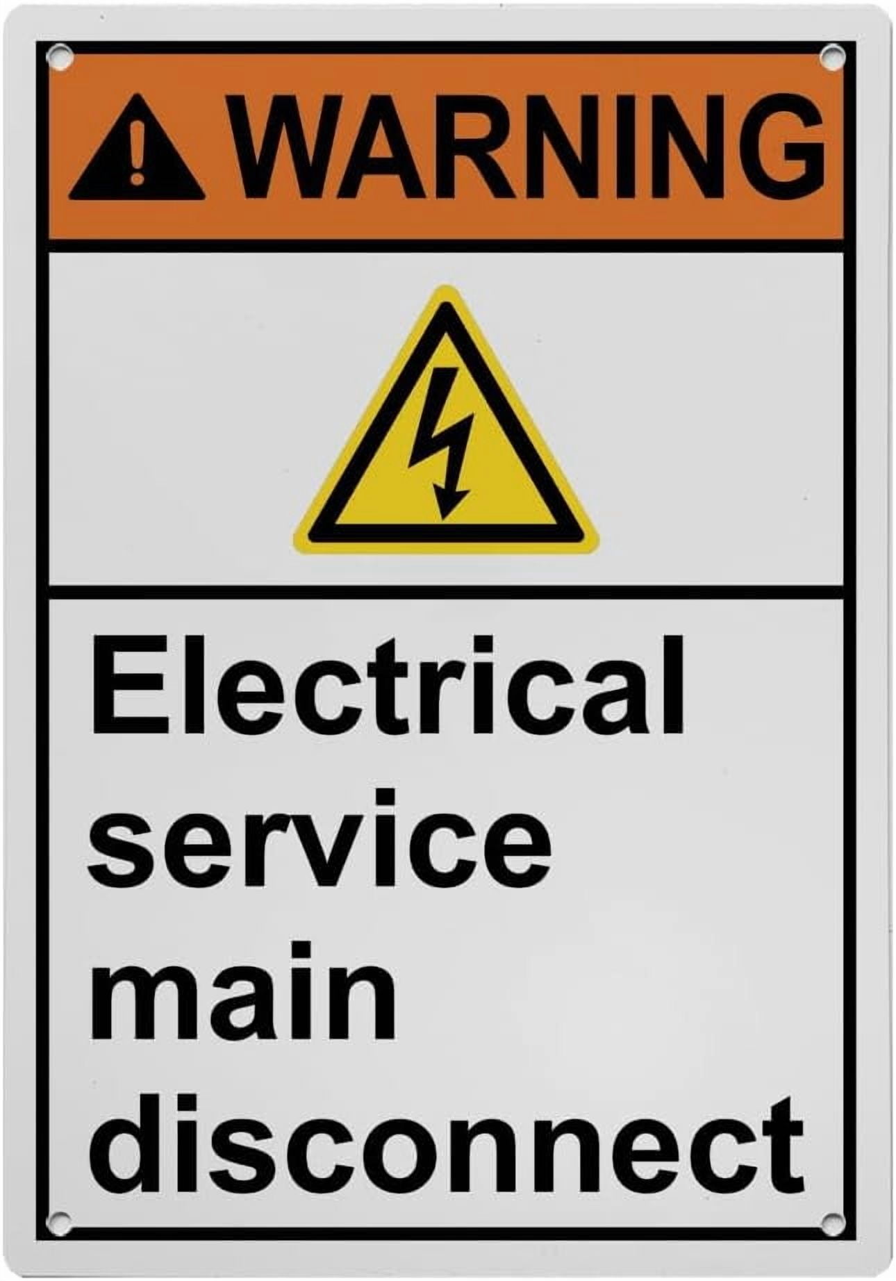 Industrial ANSI Vertical Electrical Warning Sign - 8"x12" Weatherproof ...