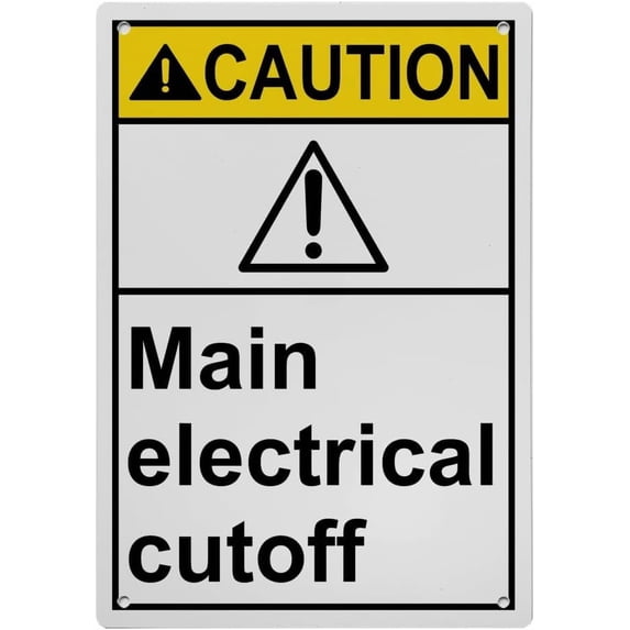 Industrial ANSI Vertical Electrical Warning Sign - 8"x12" Weatherproof ...