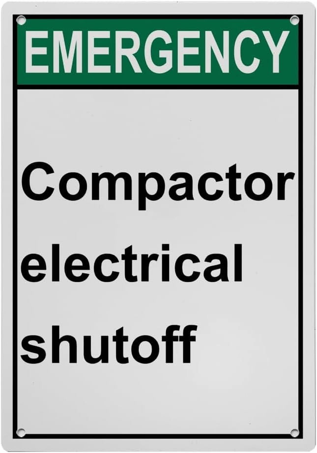 Industrial ANSI Vertical Emergency Shut Off Sign - 8"x12" Weatherproof ...