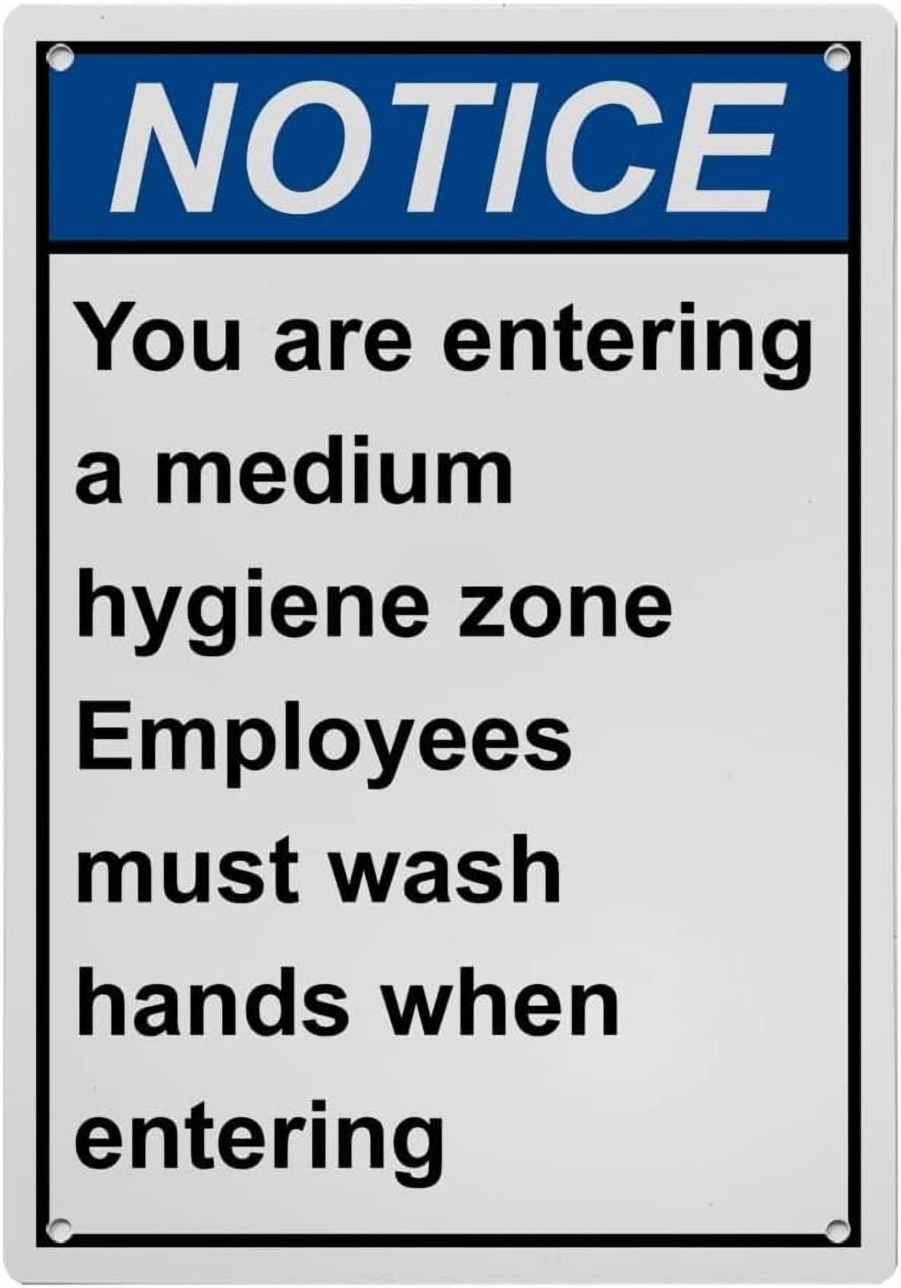 Industrial ANSI Vertical Employee Wash Hands Sign - 8"x12" Weatherproof ...