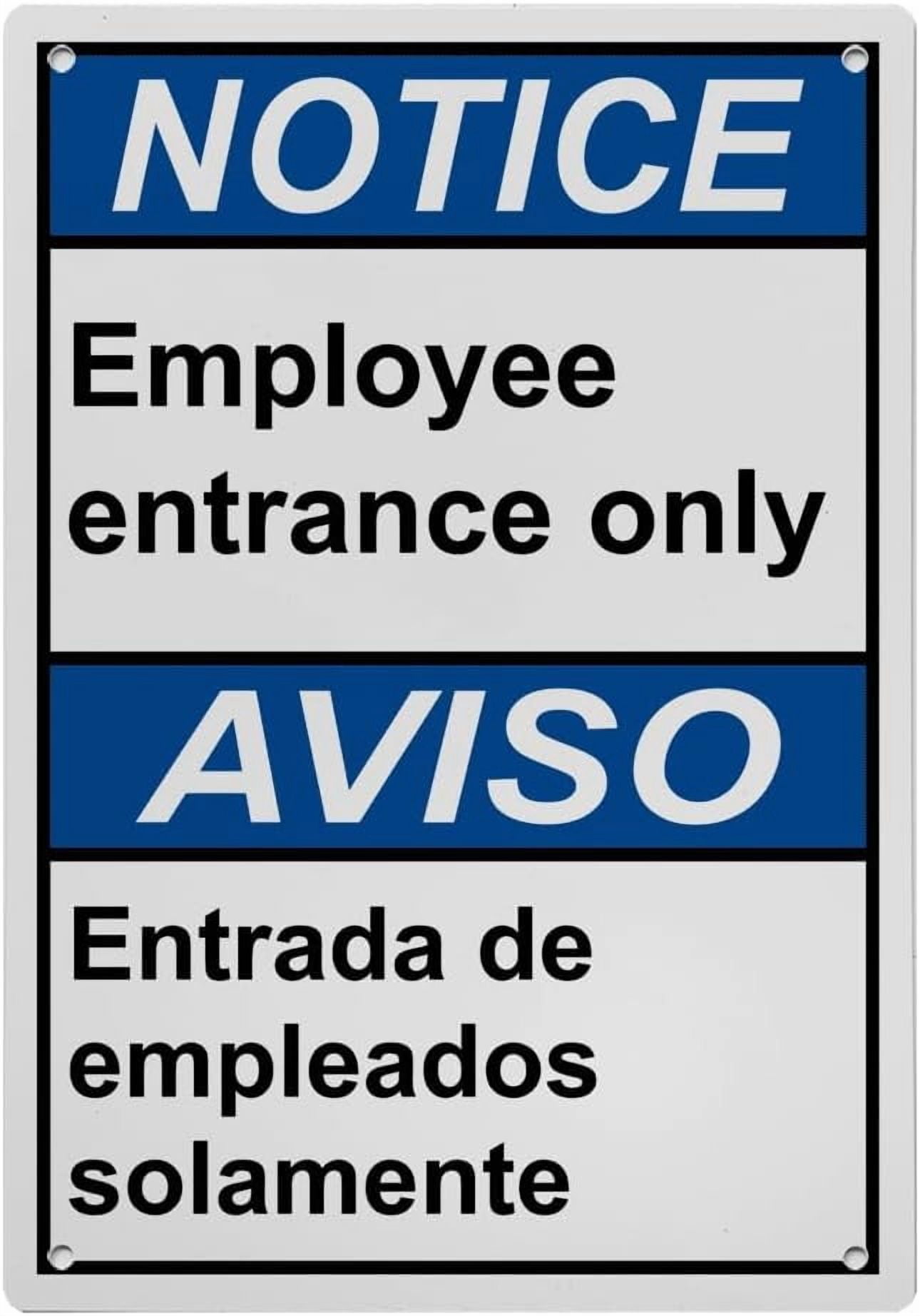 Industrial ANSI Vertical Employees Only Sign - 8"x12" Weatherproof, UV ...