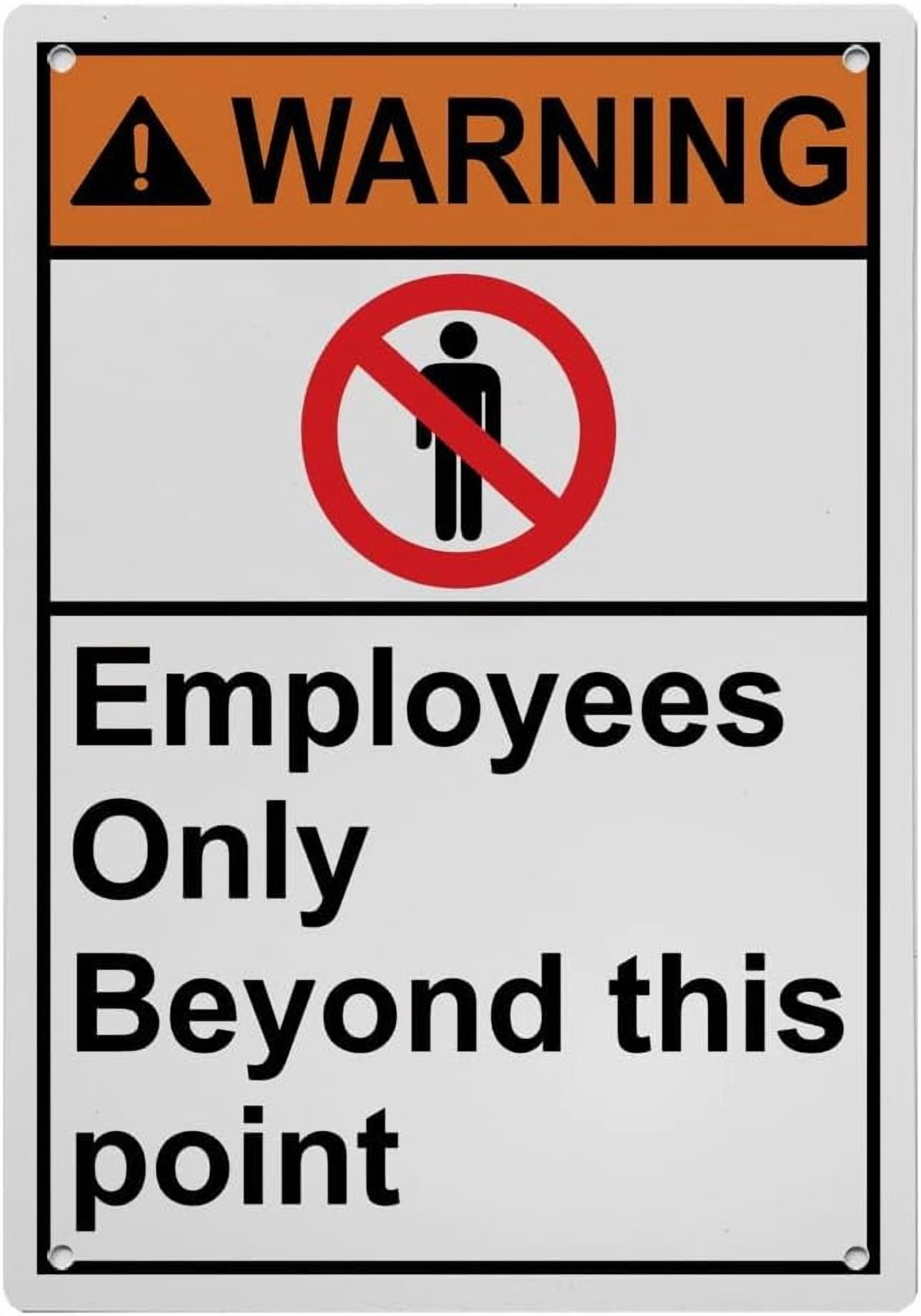 Industrial ANSI Vertical Employees Only Sign - 8"x12" Weatherproof, UV ...