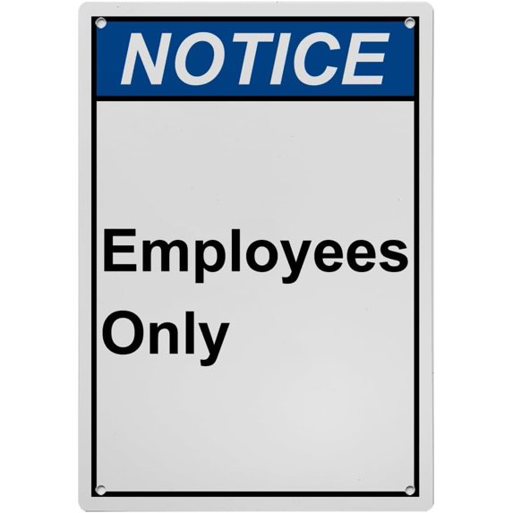 Industrial ANSI Vertical Employees Only Sign - 8"x12" Weatherproof, UV ...