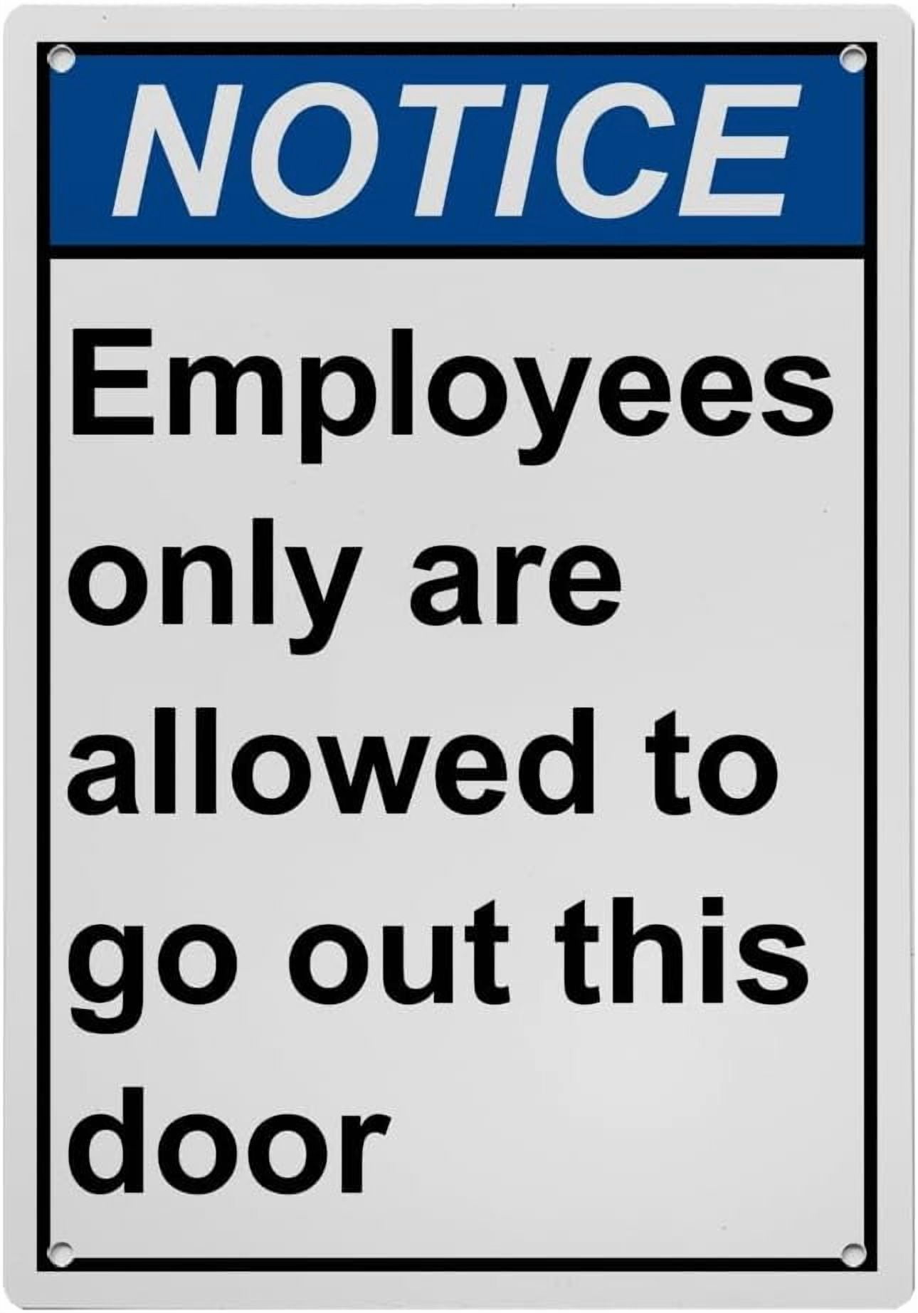 Industrial ANSI Vertical Employees Only Sign - 8"x12" Weatherproof, UV ...