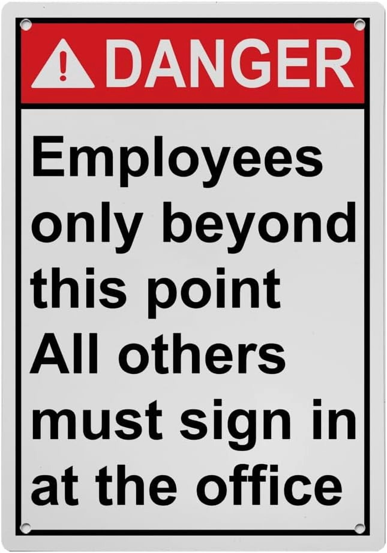 Industrial ANSI Vertical Employees Only Sign - 8"x12" Weatherproof, UV ...