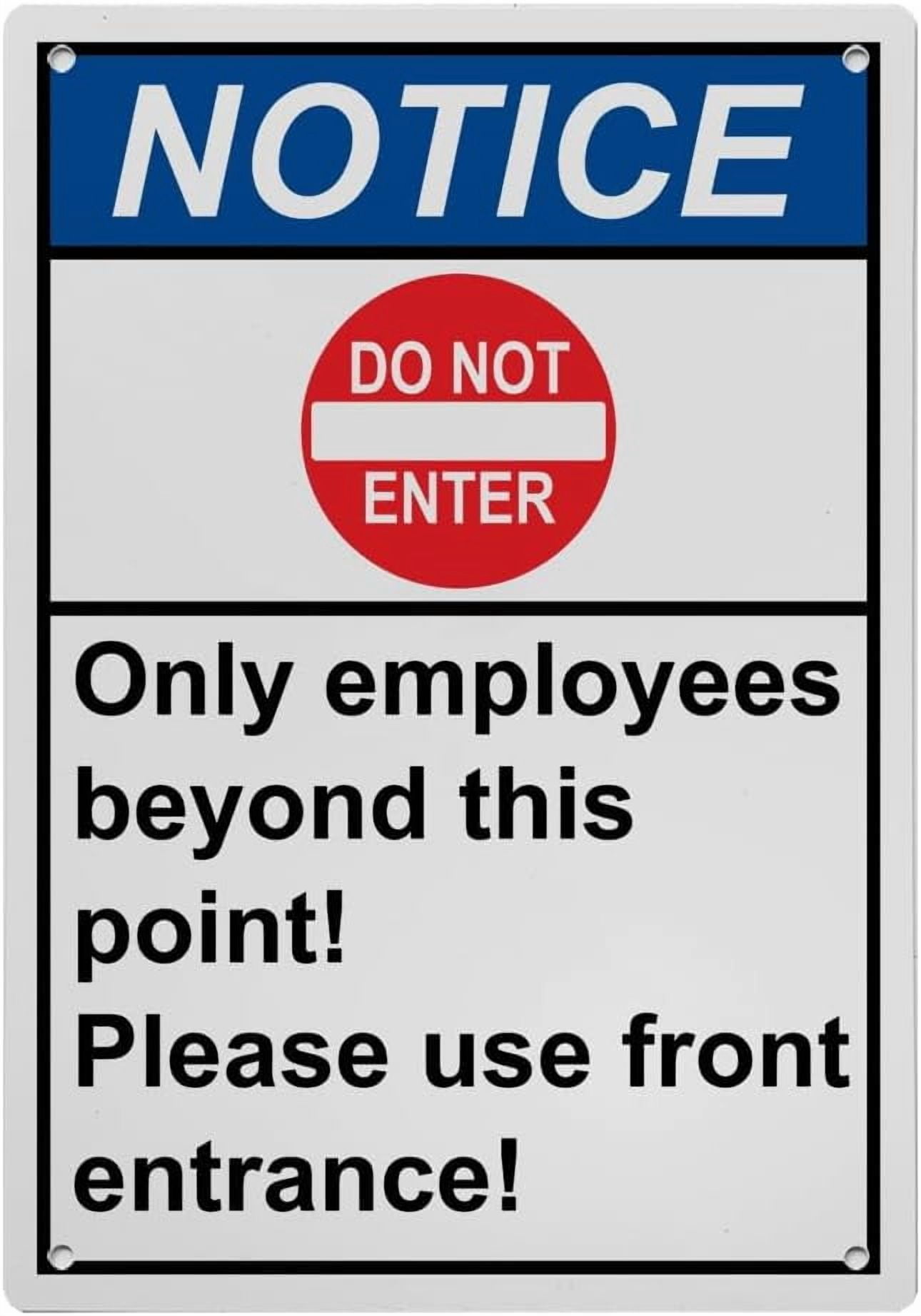 Industrial ANSI Vertical Employees Only Sign - 8"x12" Weatherproof, UV ...