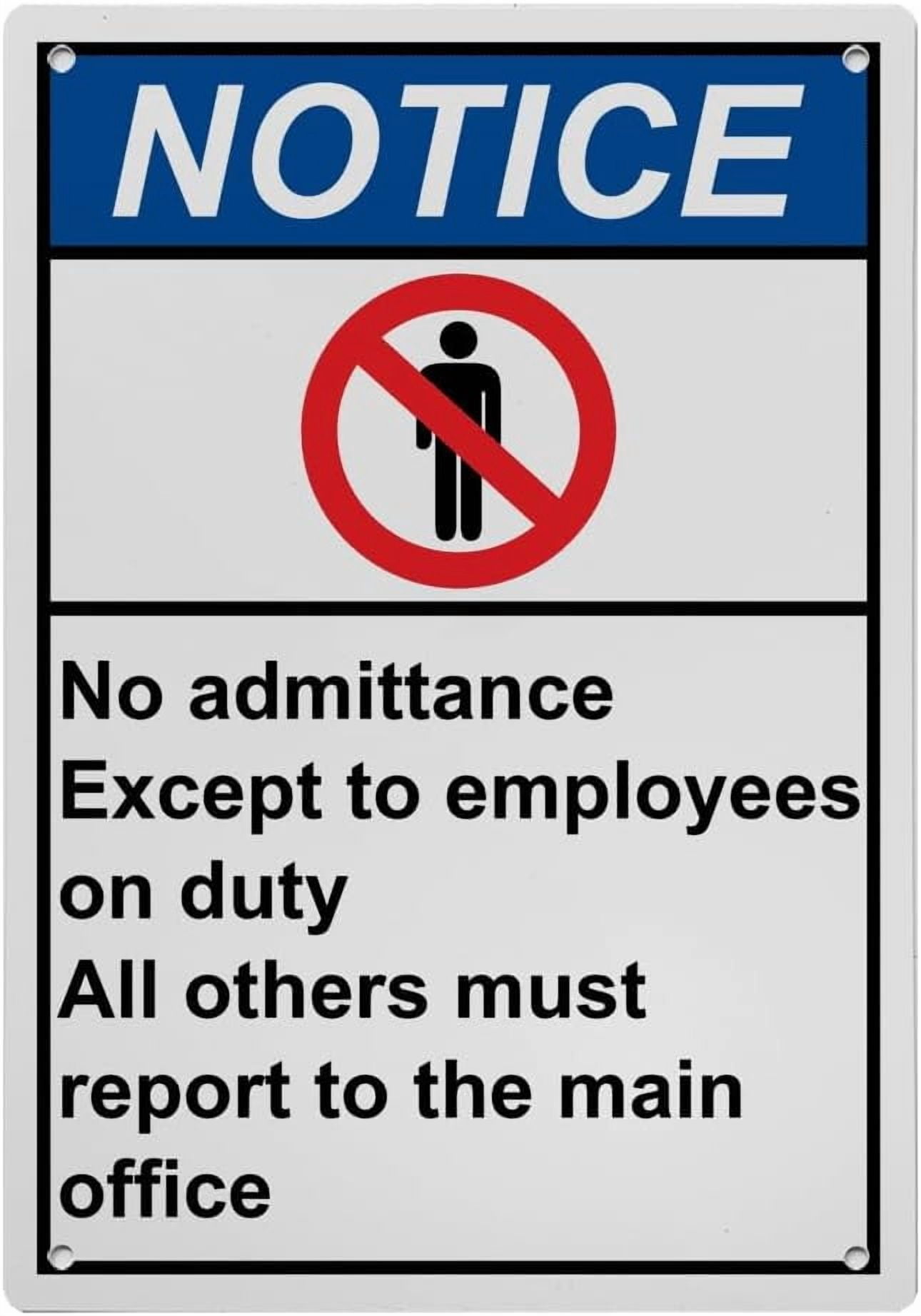 Industrial ANSI Vertical Employees Only Sign - 8"x12" Weatherproof, UV ...