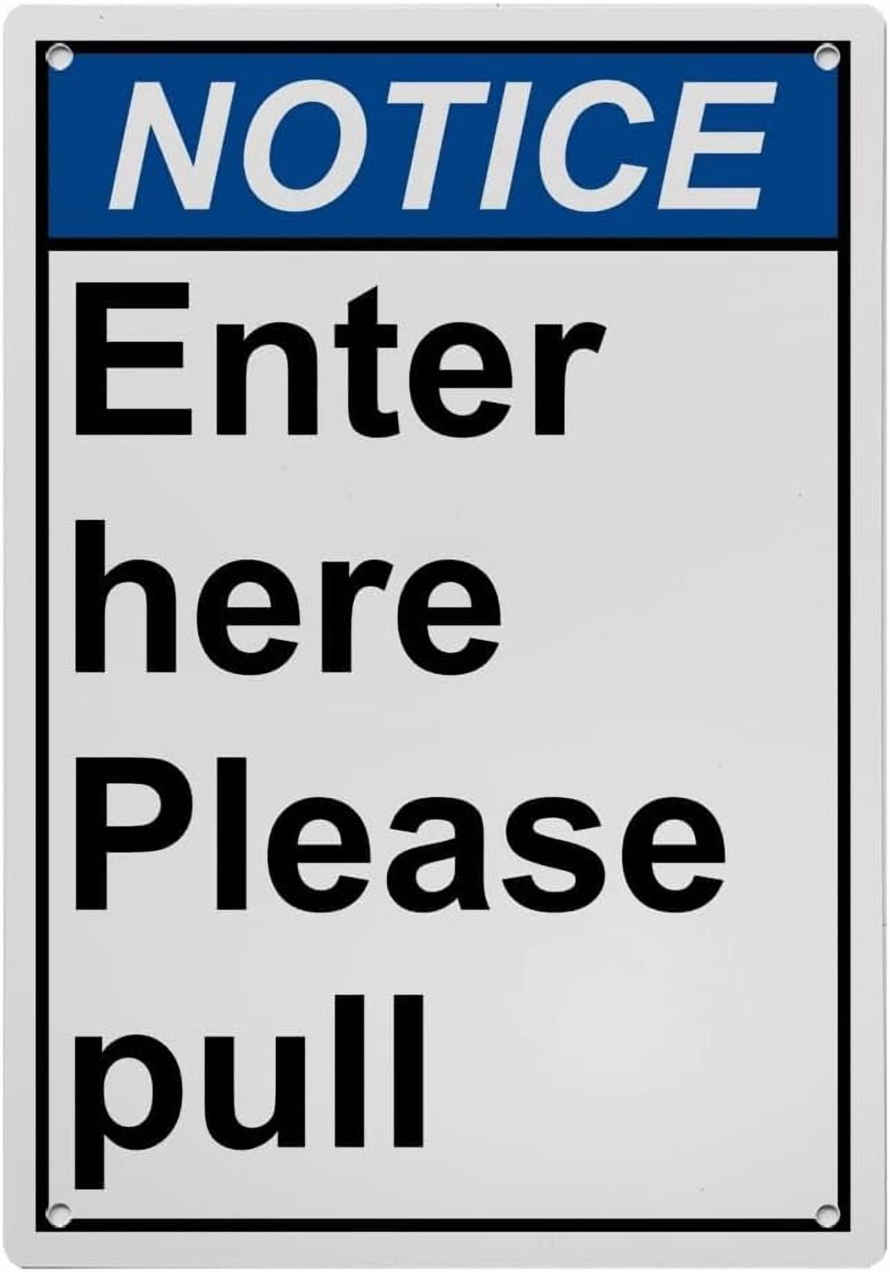 Industrial ANSI Vertical Enter Sign - 8"x12" Weatherproof UV Resistant ...