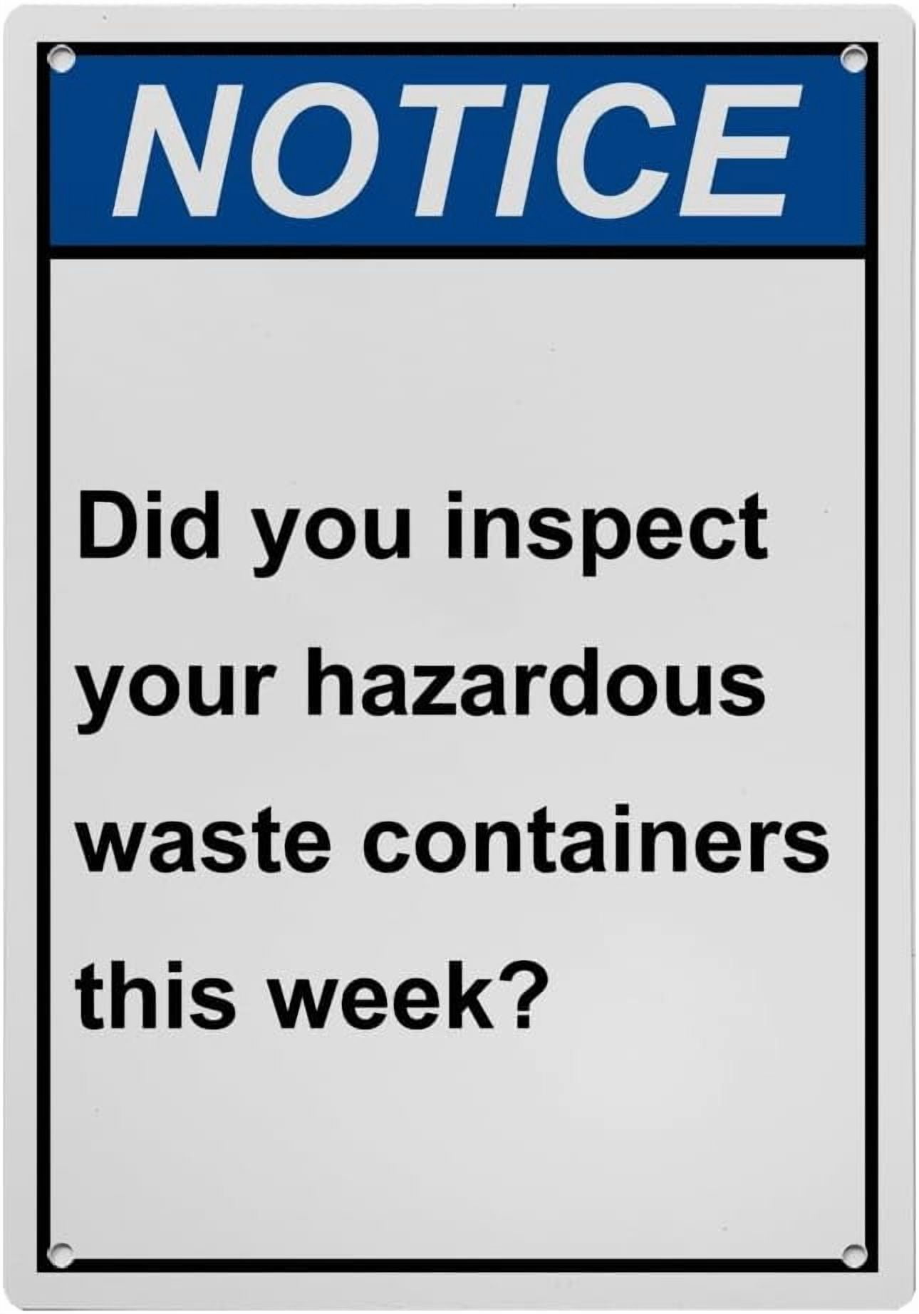 Industrial ANSI Vertical Hazardous Material Warning Sign - 8"x12 ...