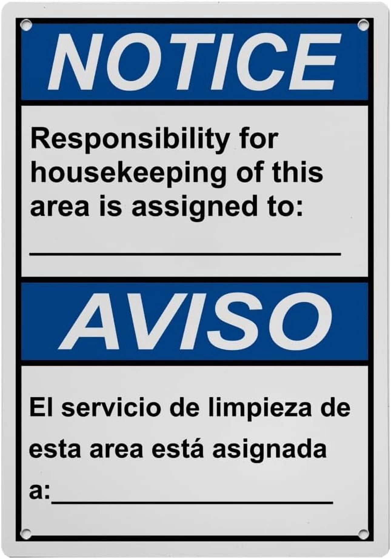 Industrial ANSI Vertical Housekeeping Sign - 8"x12" Weatherproof UV ...