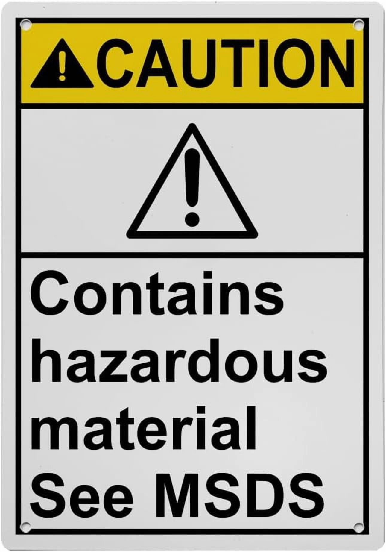 Industrial ANSI Vertical MSDS Right to Know Warning Sign - 8"x12 ...