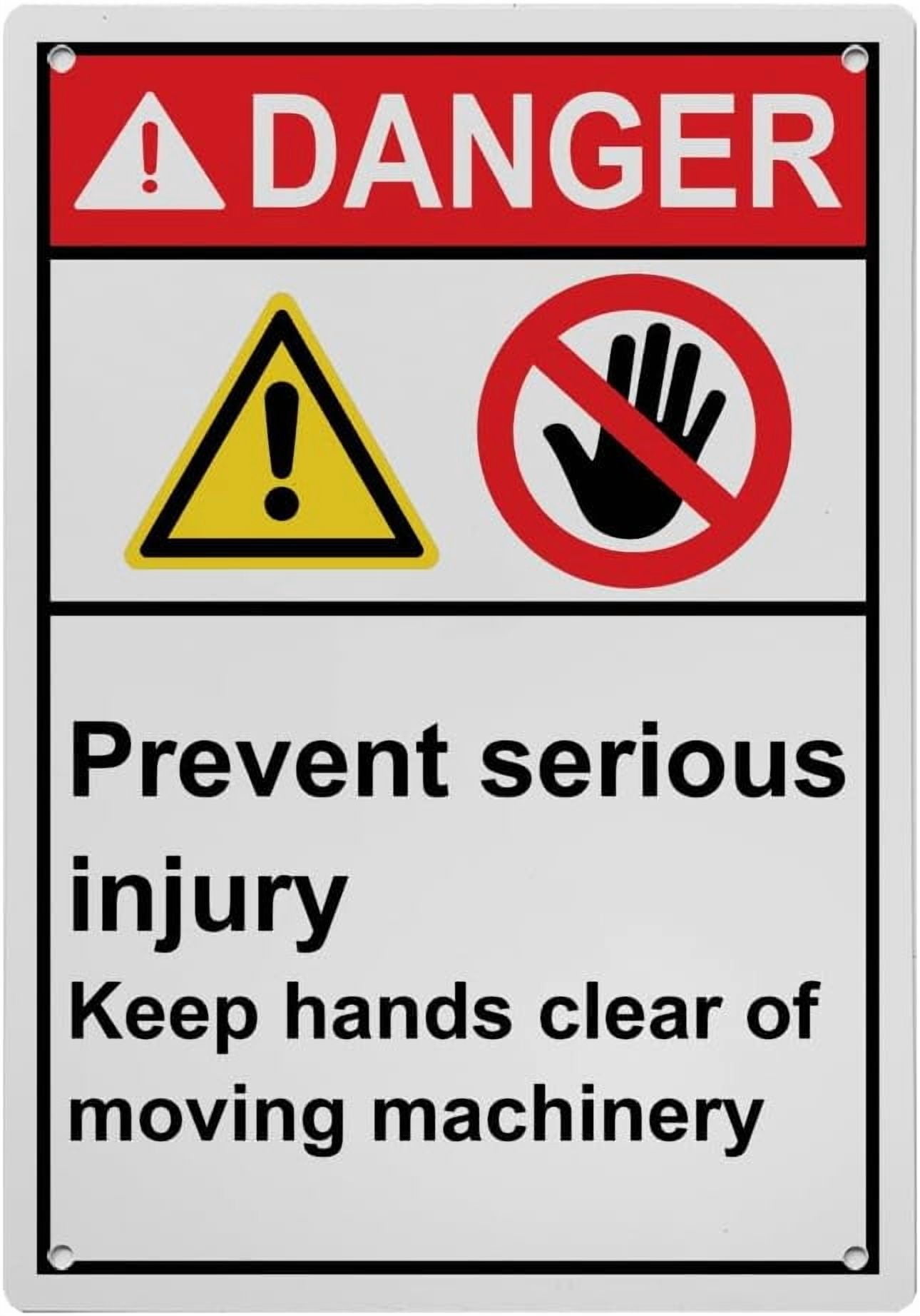 Industrial ANSI Vertical Machine Safety Sign - 8"x12" Weatherproof, UV ...