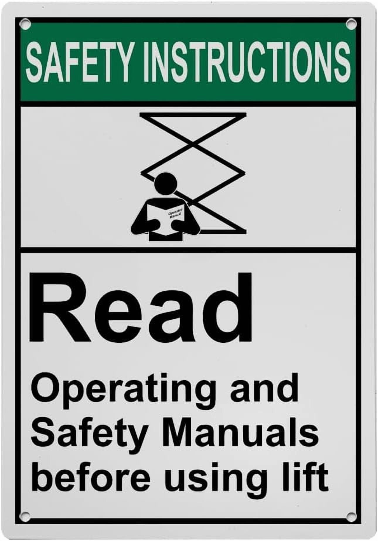 Industrial ANSI Vertical Machine Safety Sign - 8"x12" Weatherproof, UV ...
