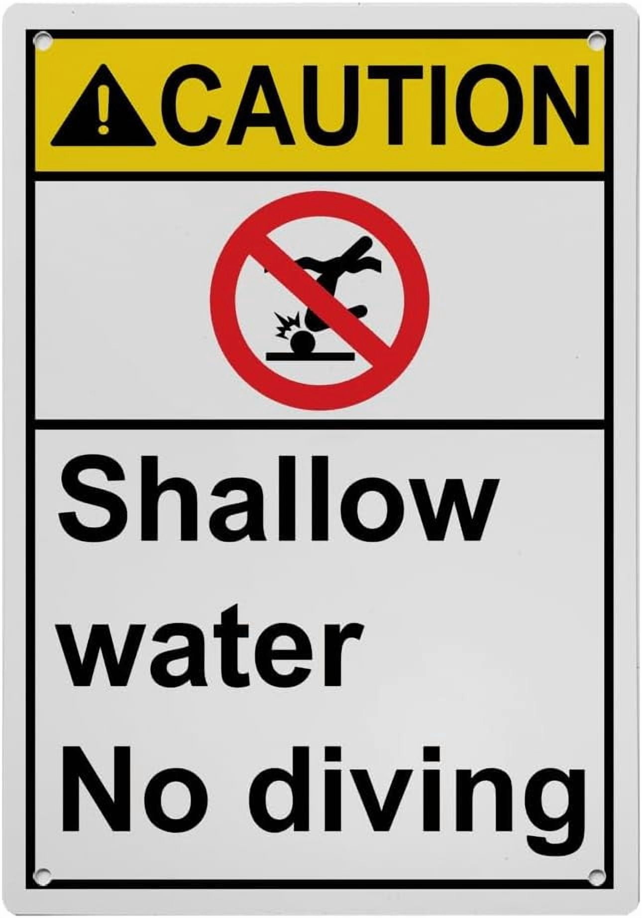 Industrial ANSI Vertical No Swimming Diving Warning Sign - 8"x12 ...