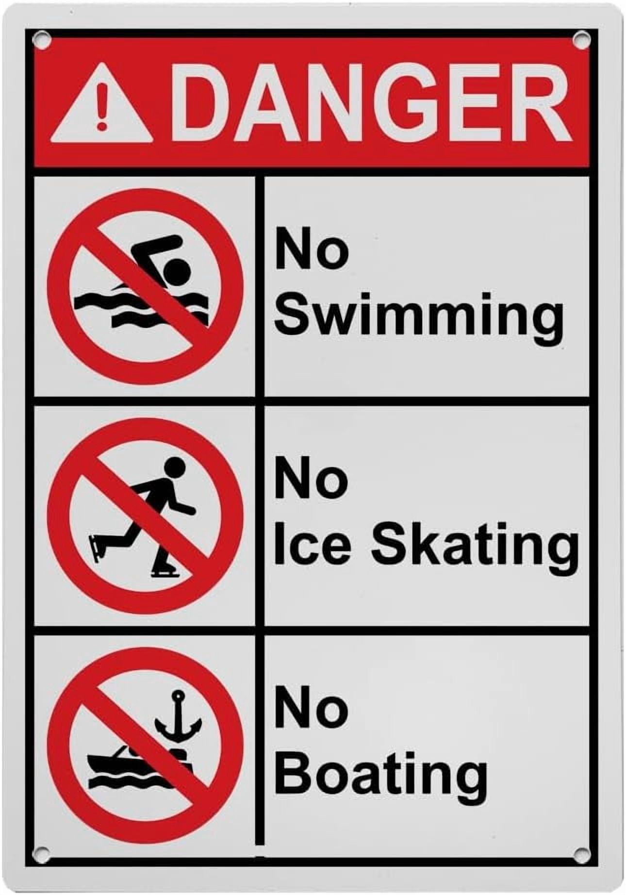 Industrial ANSI Vertical No Swimming Diving Sign - 8"x12" Weatherproof ...