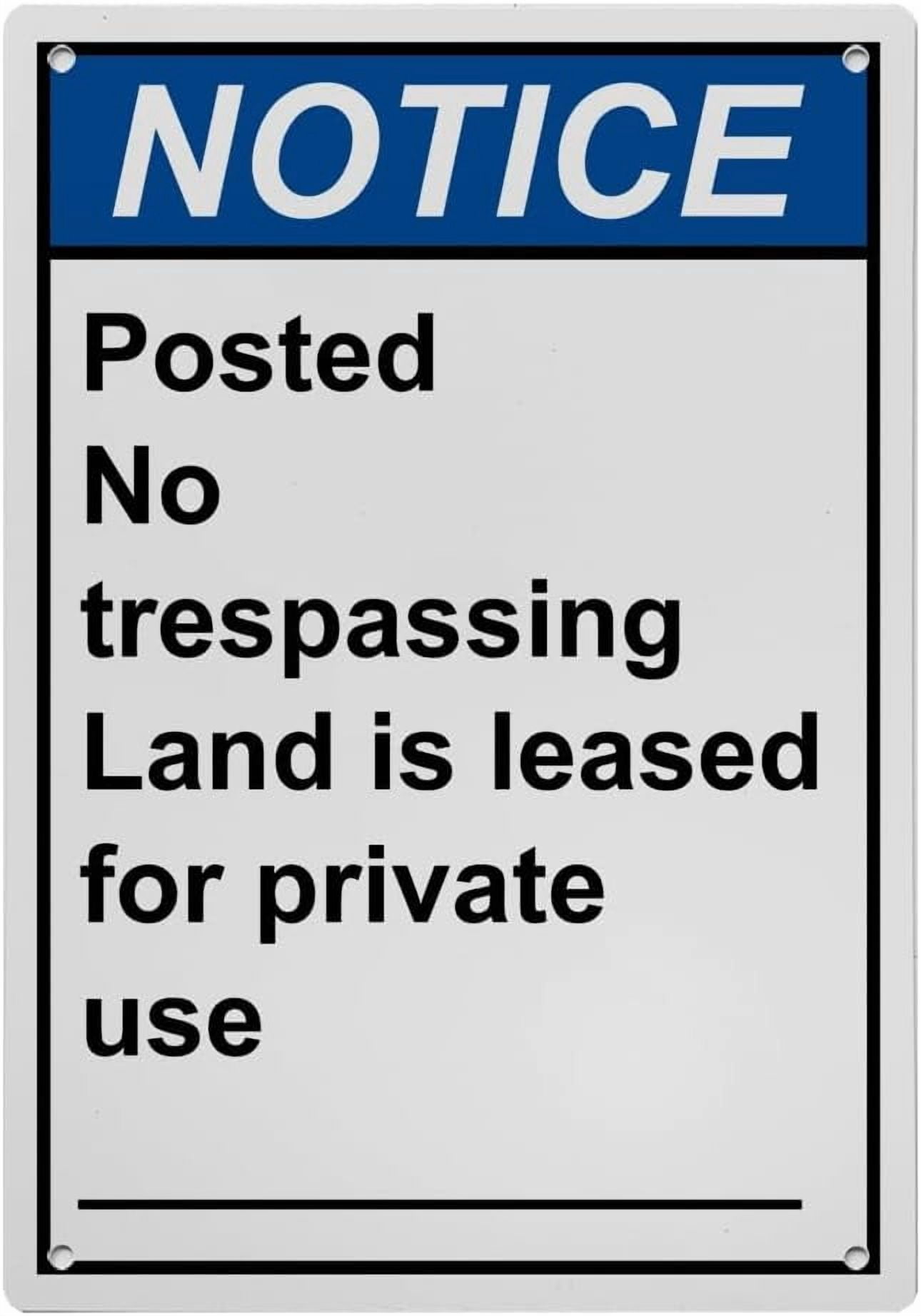 Industrial ANSI Vertical No Trespassing Sign - 8"x12" Weatherproof UV ...