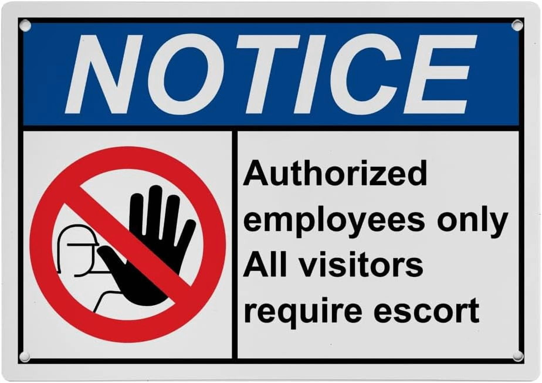 Industrial ANSI Visitors Sign - 8"x12" Weatherproof, UV Resistant for ...